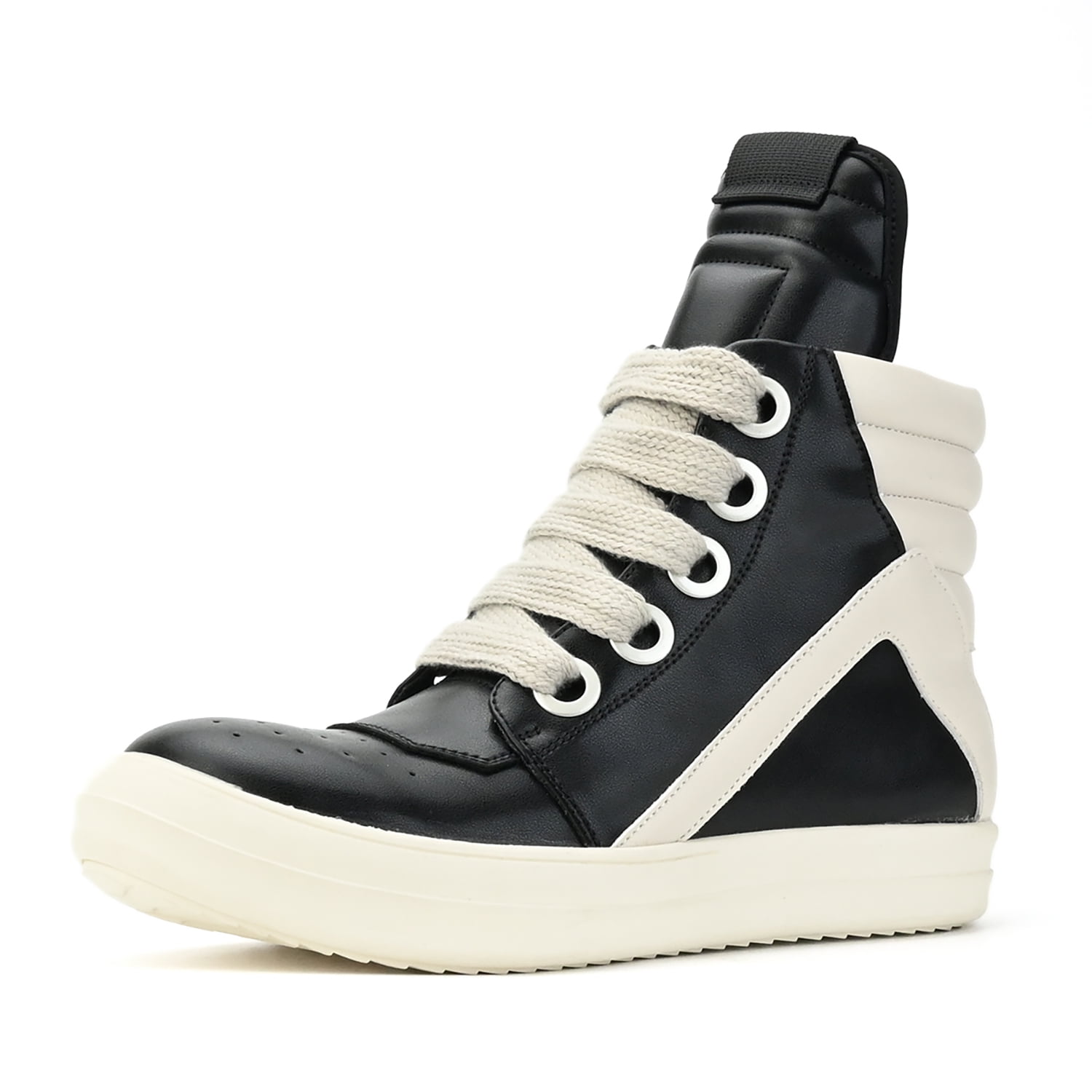 Mens High Top Sneakers Thick Shoe Laces PU Leather Comfort Platform ...