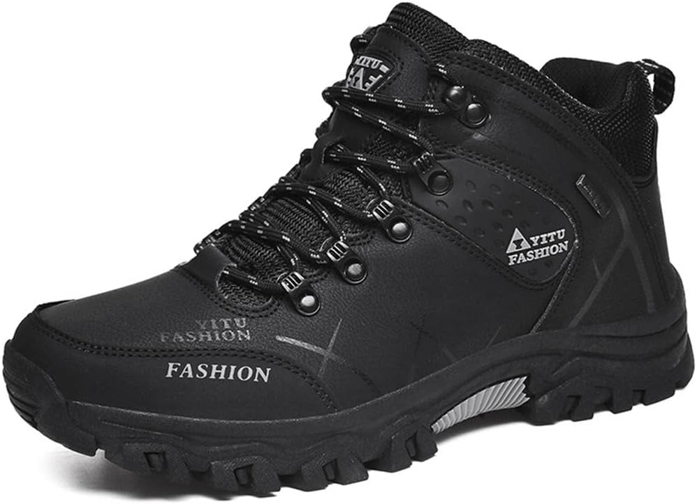 Mens Hiking Boots Non-Slip Outdoor Mid Top Ankle Boot Breathable Hiker ...