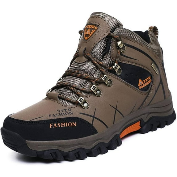 Mens Hiking Boots Non-Slip Outdoor Mid Top Ankle Boot Breathable Hiker ...
