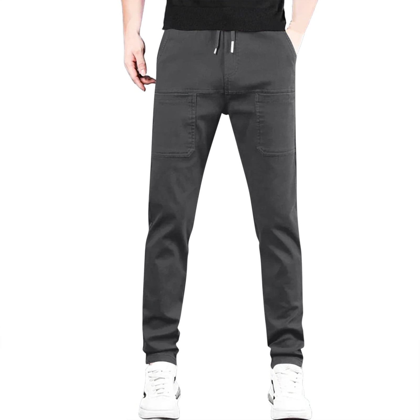 Mens Hiking Pants,Popular Men's Drawstring Waist Straight Leg Cargo ...