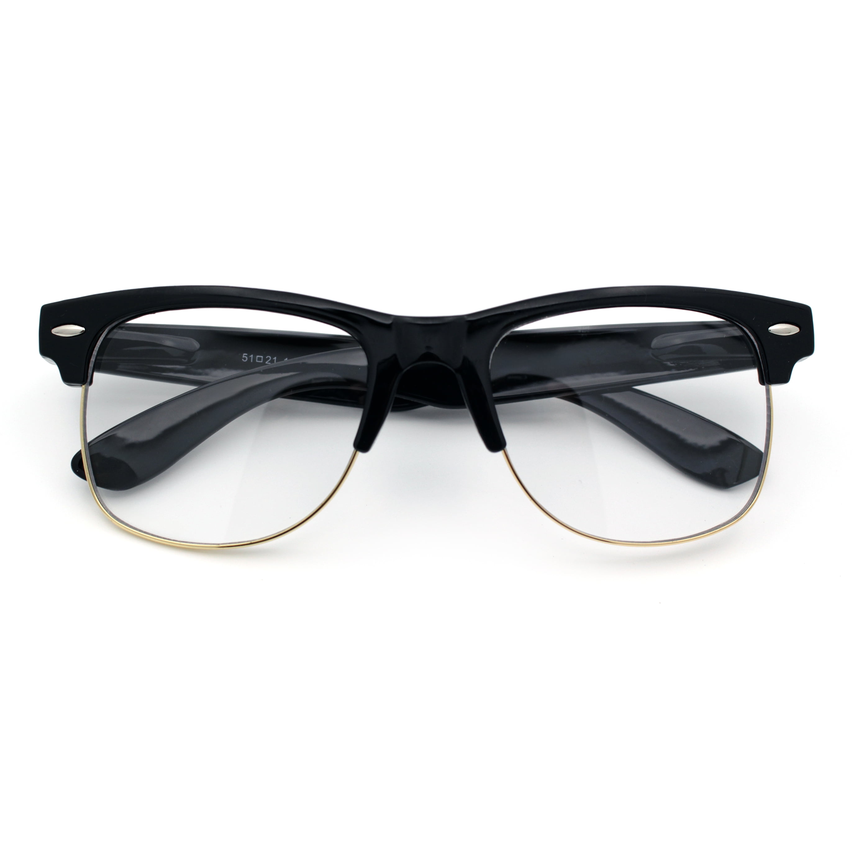SA106 Mens Hipster Half Horn Rim Clear Lens Geek Fashion Eyeglasses ...