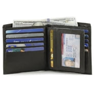 Genuine Leather Trifold Wallets For Men - Mens Wallet With 2 Flip-Up ID ...