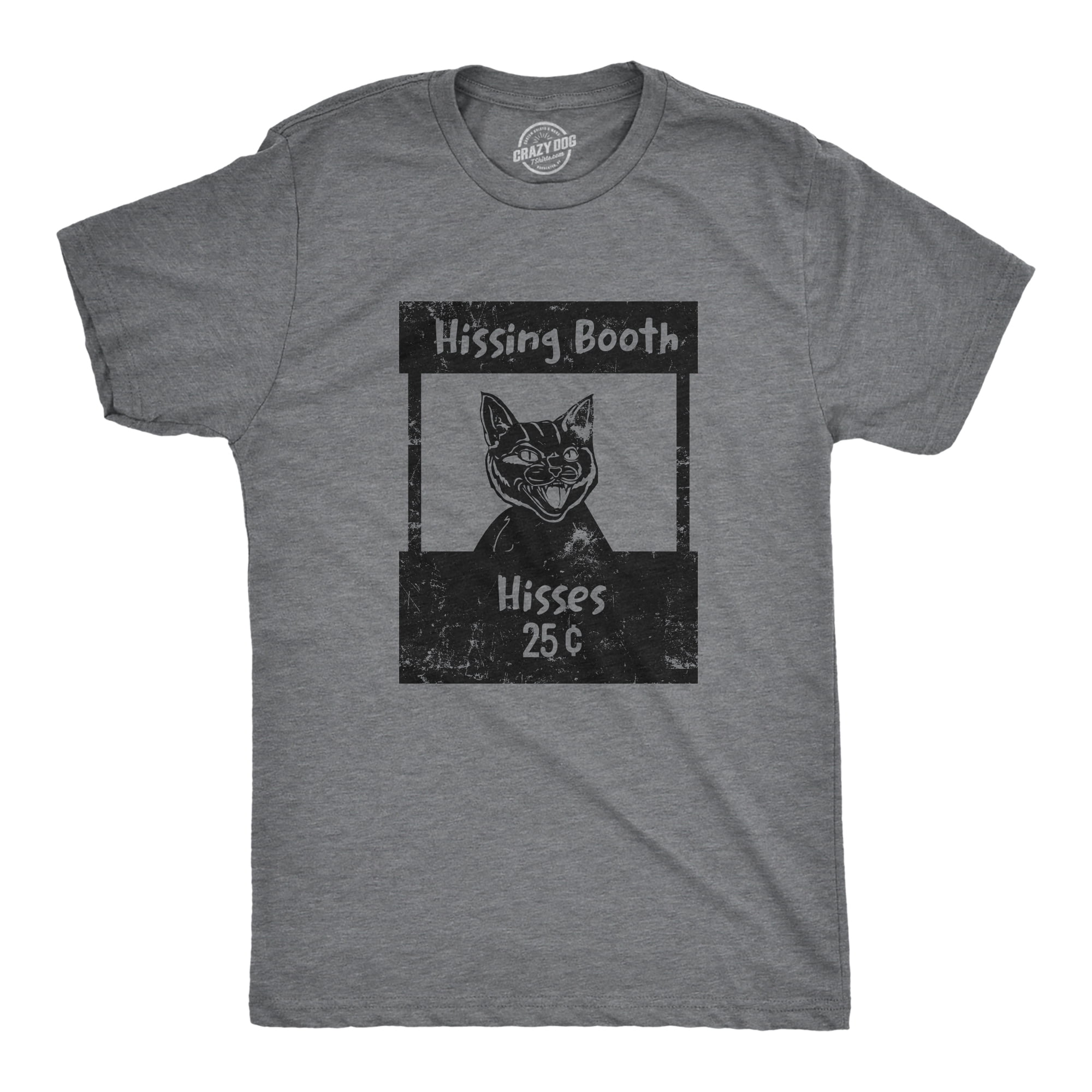 Mens Hissing Booth T Shirt Funny Mean Kitten Hiss Joke Tee for Guys ...