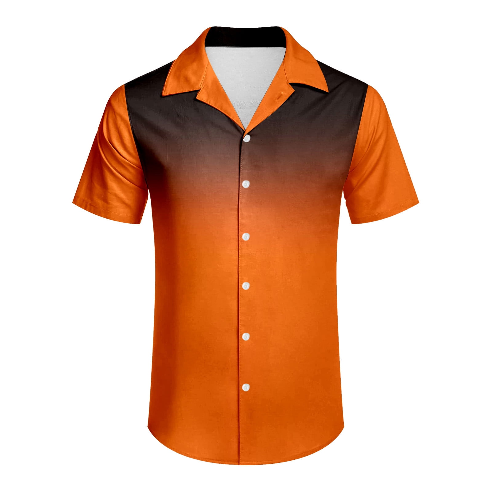 Mens Holiday Seaside Leisure Loose Button Stand Digital 3D Printed ...