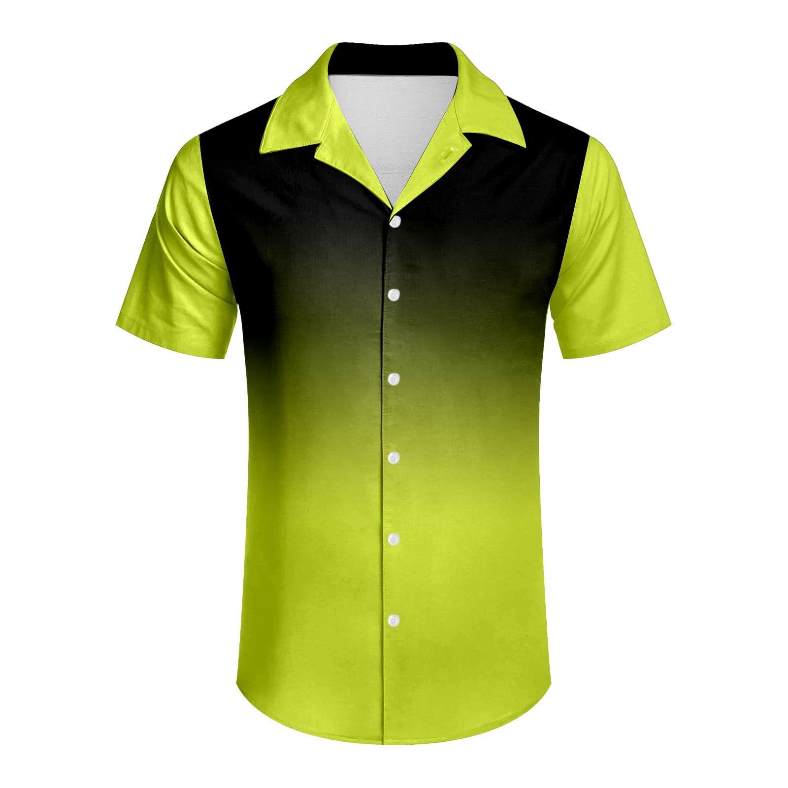 Mens Holiday Seaside Leisure Loose Button Stand Digital 3D Printed ...