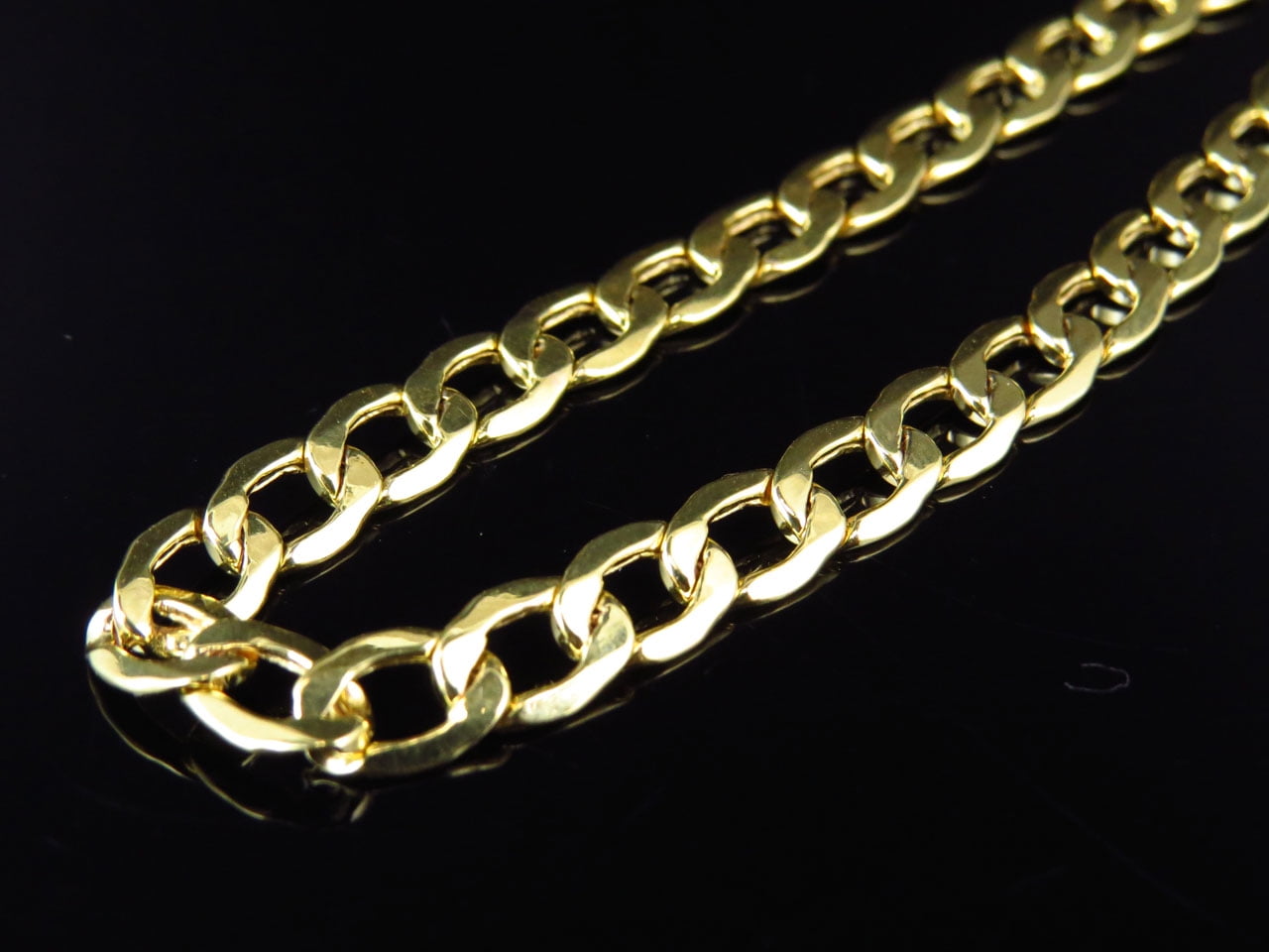 10K Yellow Gold Men's Cuban Curb Link Chain Necklace, 7 MM, 18-24 ...