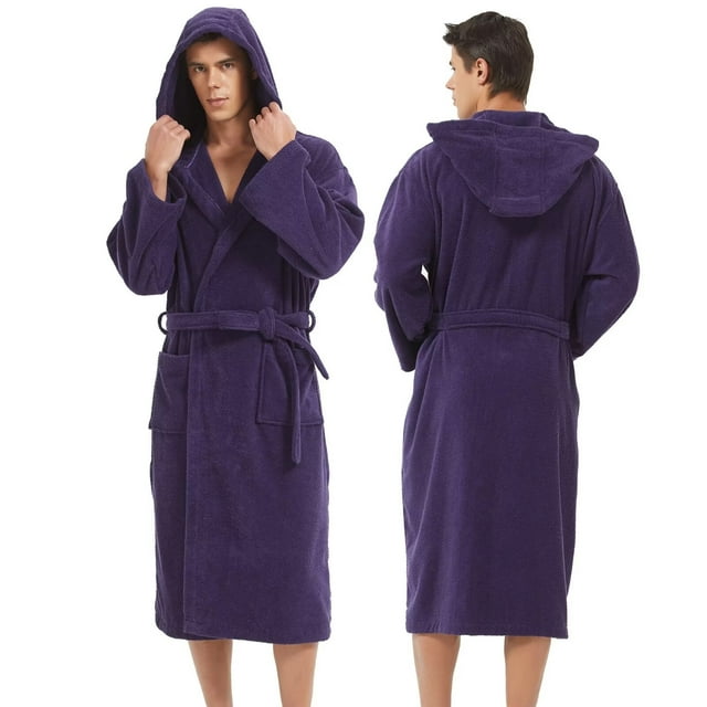 Mens Hooded Robe-Terry Cloth Robes for Men, Cotton Towel Robe£¬Mens ...