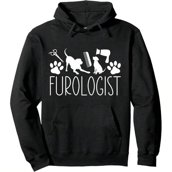 Mens Hoodie 290g 100% Polyester- Furologist Dog Groomer Dog Grooming Pullover Hoodie - Walmart.com