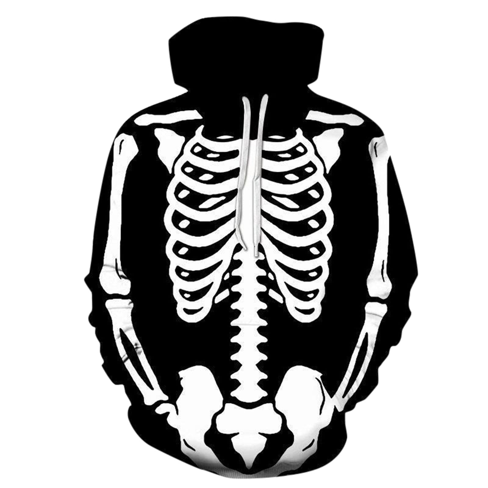 Mens Hoodie Zip Up Graphic Skeleton 3D Digital Print Hooded Cos Casual ...