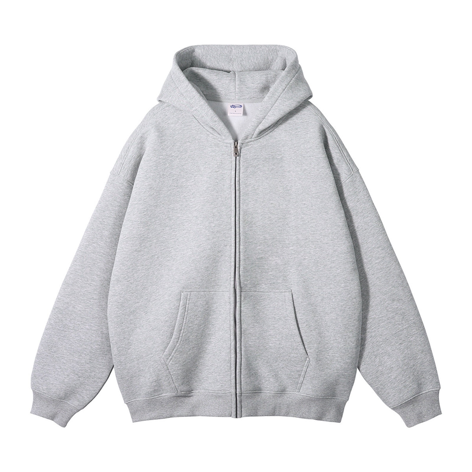 Mens Hoodies Mens Zip Up Hoodie Long Sleeve Full Zip Hooded Sweatshirt ...