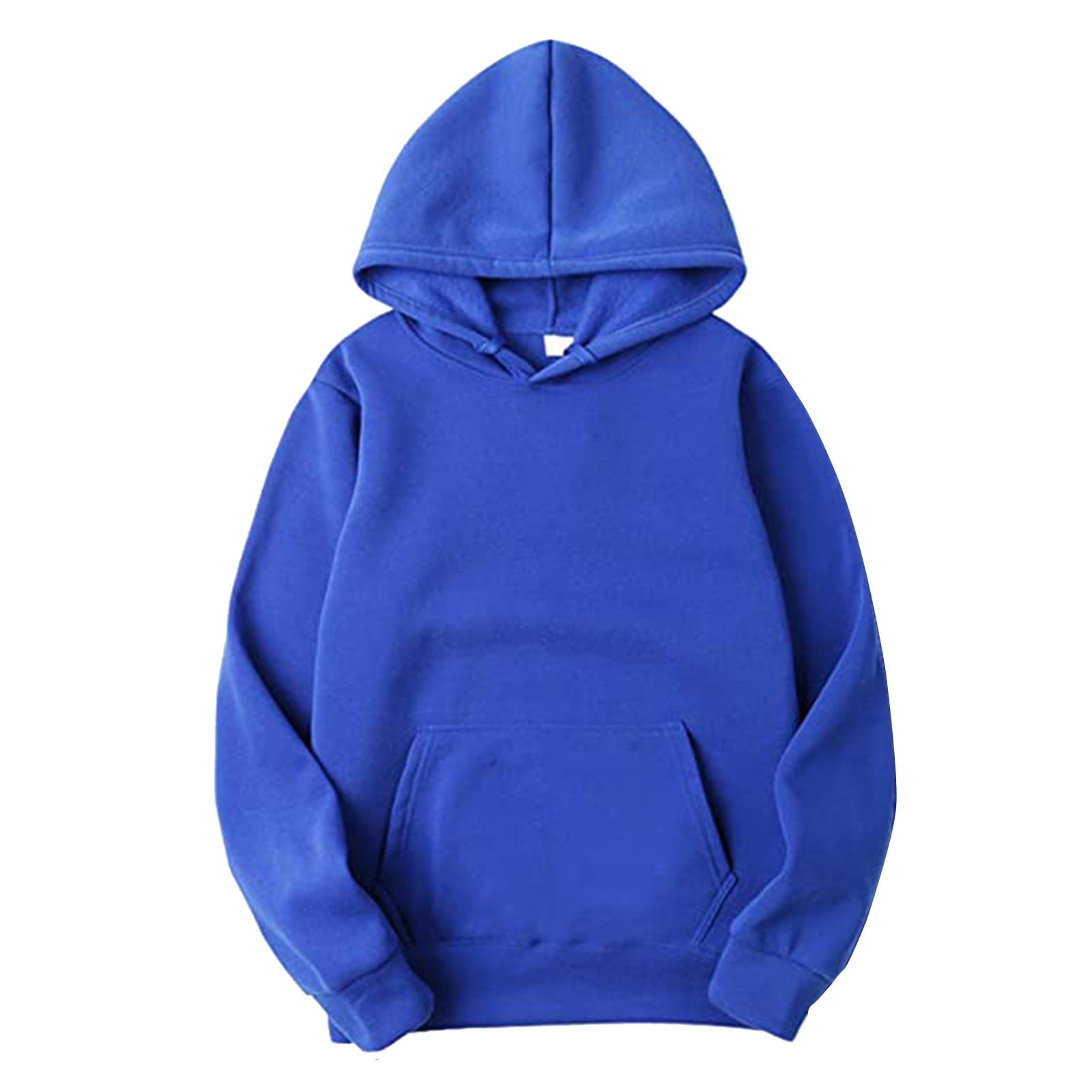 Mens Hoodies Solid Color Casual Fashion Loose Fit Hooded Sweatshirts ...