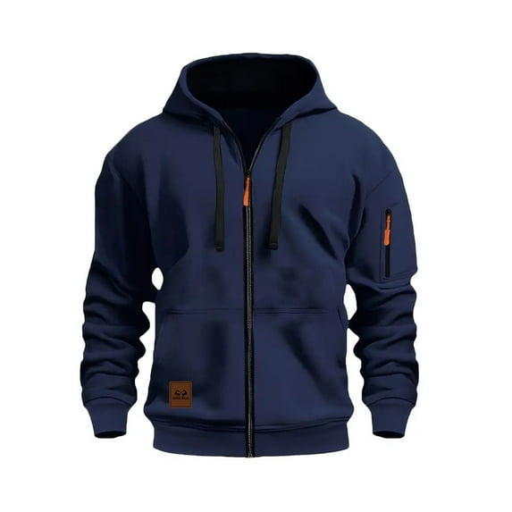 Mens Hoodies Zip Up Trendy Lightweight Work Hoodie Sweatshirt Long ...