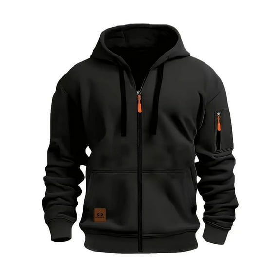 Mens Hoodies Zip Up Trendy Lightweight Work Hoodie Sweatshirt Long ...