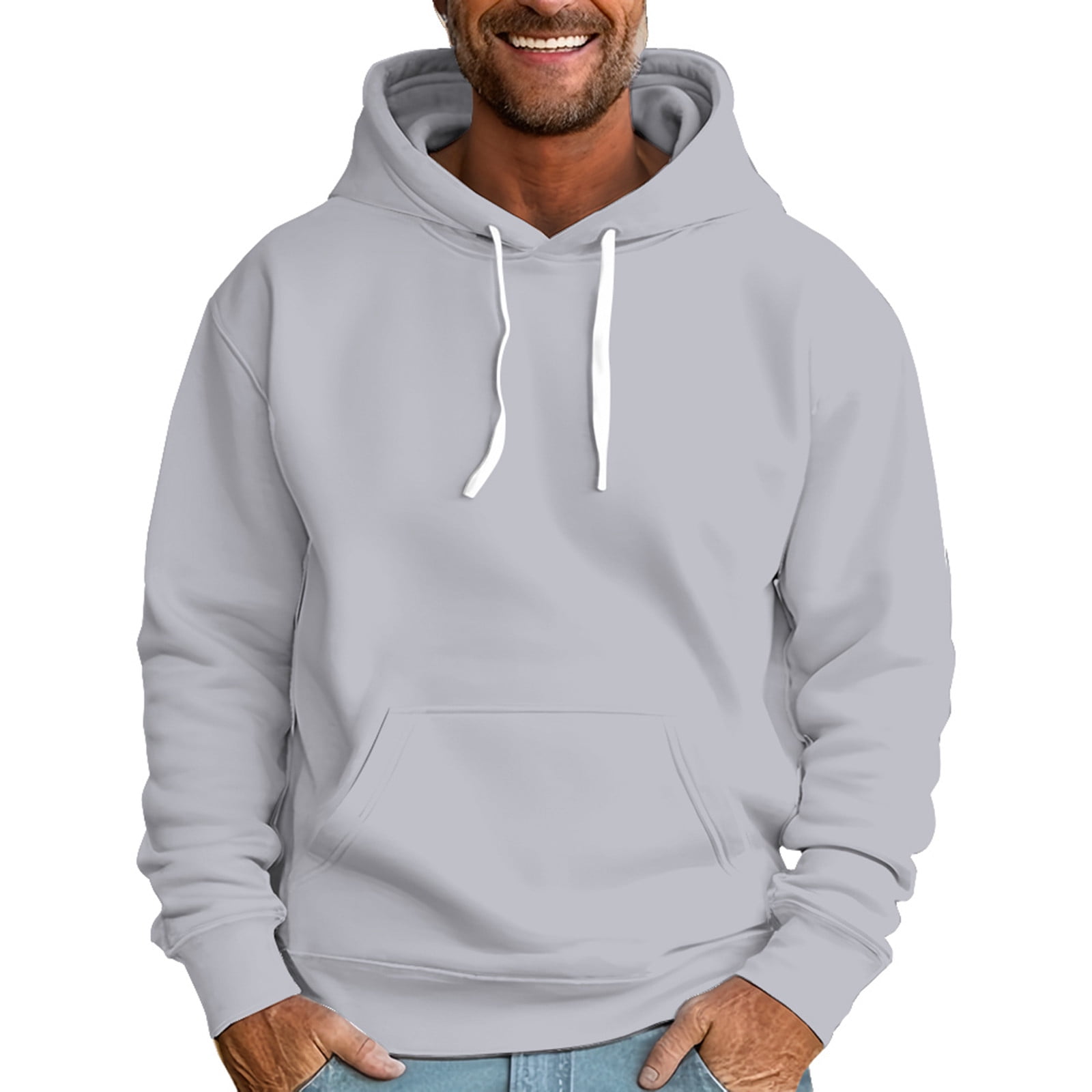 Mens Hoodies Zip Up Trendy Lightweight Work Hoodie Sweatshirt Long ...