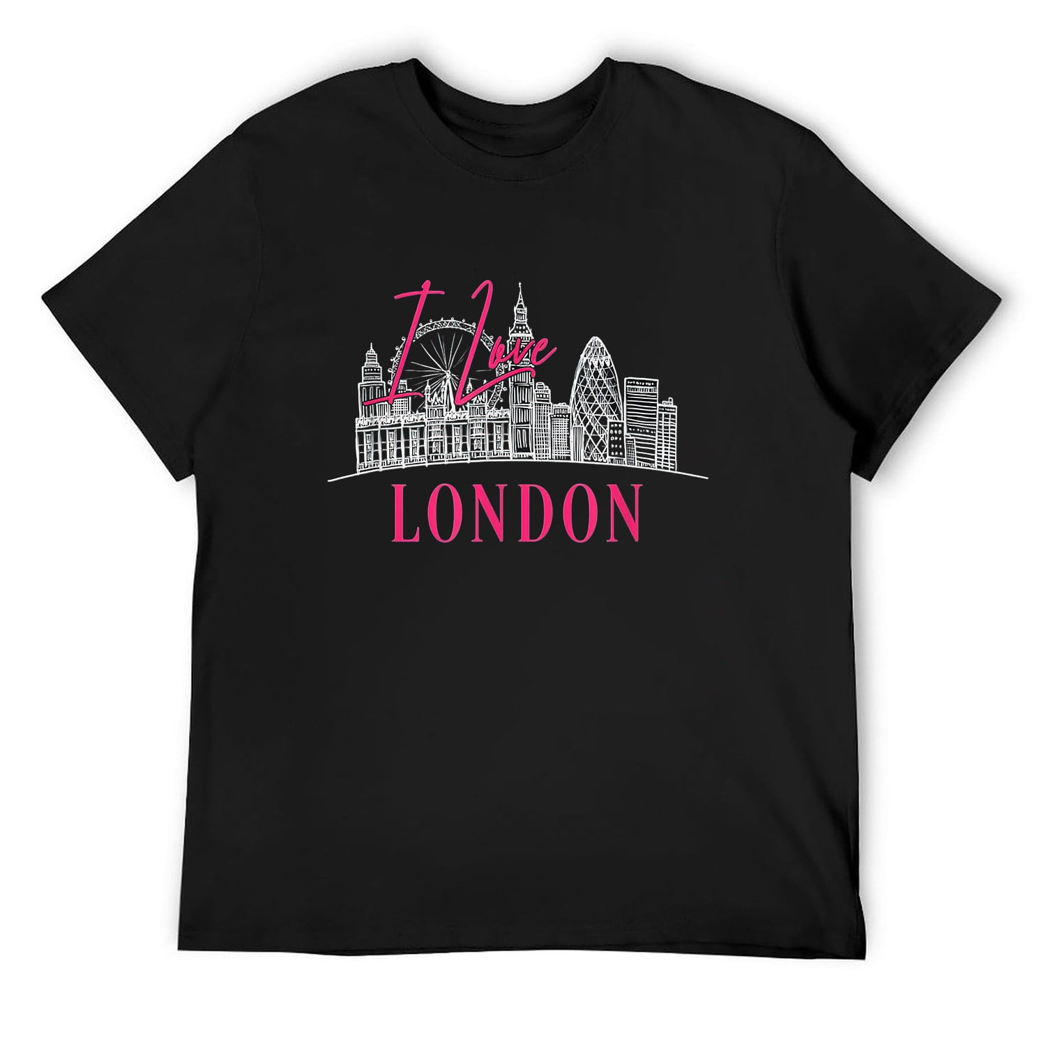 Mens I Love London England Iconic Landmarks City Skyline Souvenir T ...
