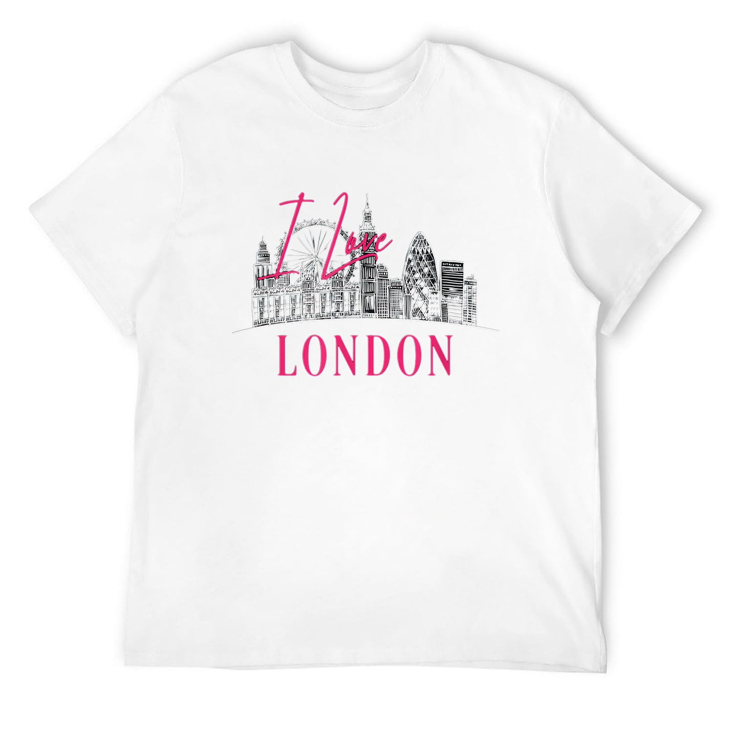 Mens I Love London England Iconic Landmarks City Skyline Souvenir T ...