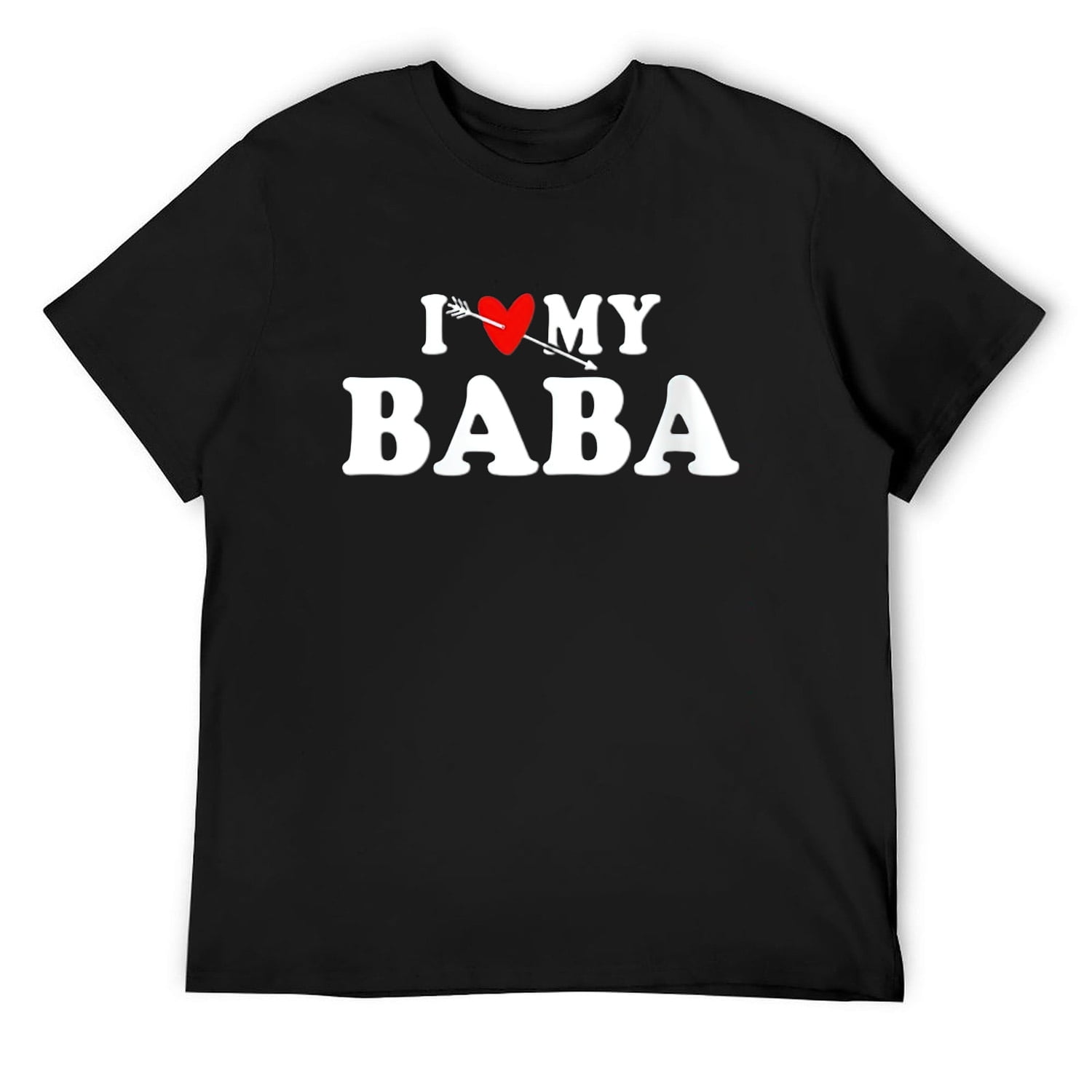 Mens I Love My Baba With Heart Fathers Day Wear For Kids Boy Girl V ...
