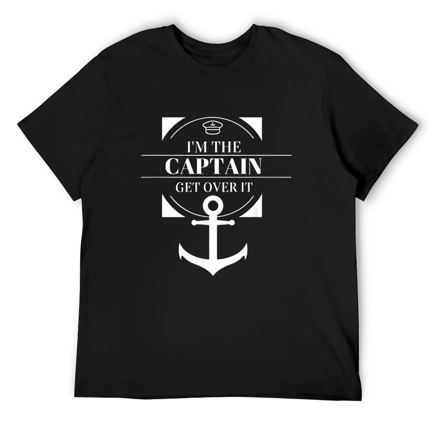 Mens I'M The Captain Get Over It - Funny Officer Rank T-Shirt Black ...