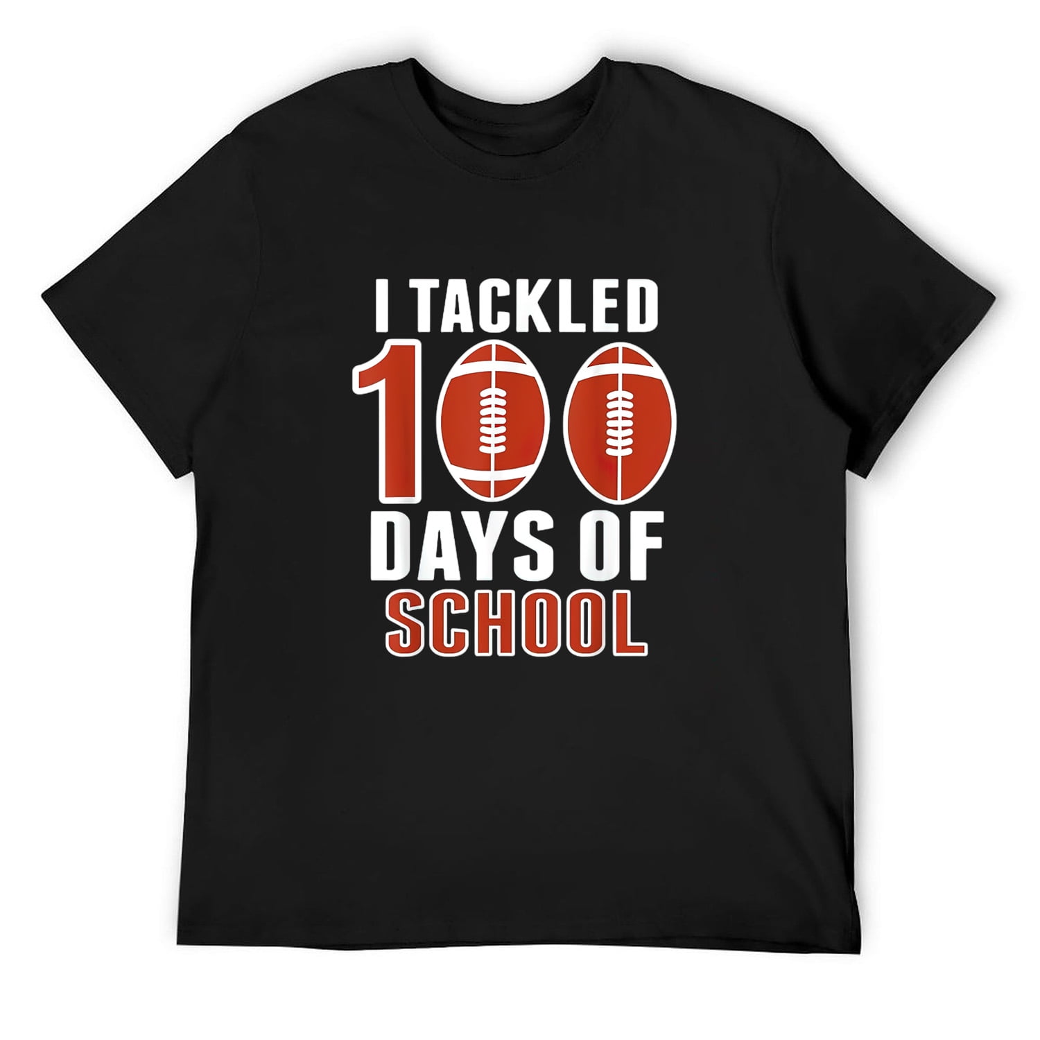Mens I Tackled 100 Days Of School Football Boys Kids 100Th Day T-Shirt ...