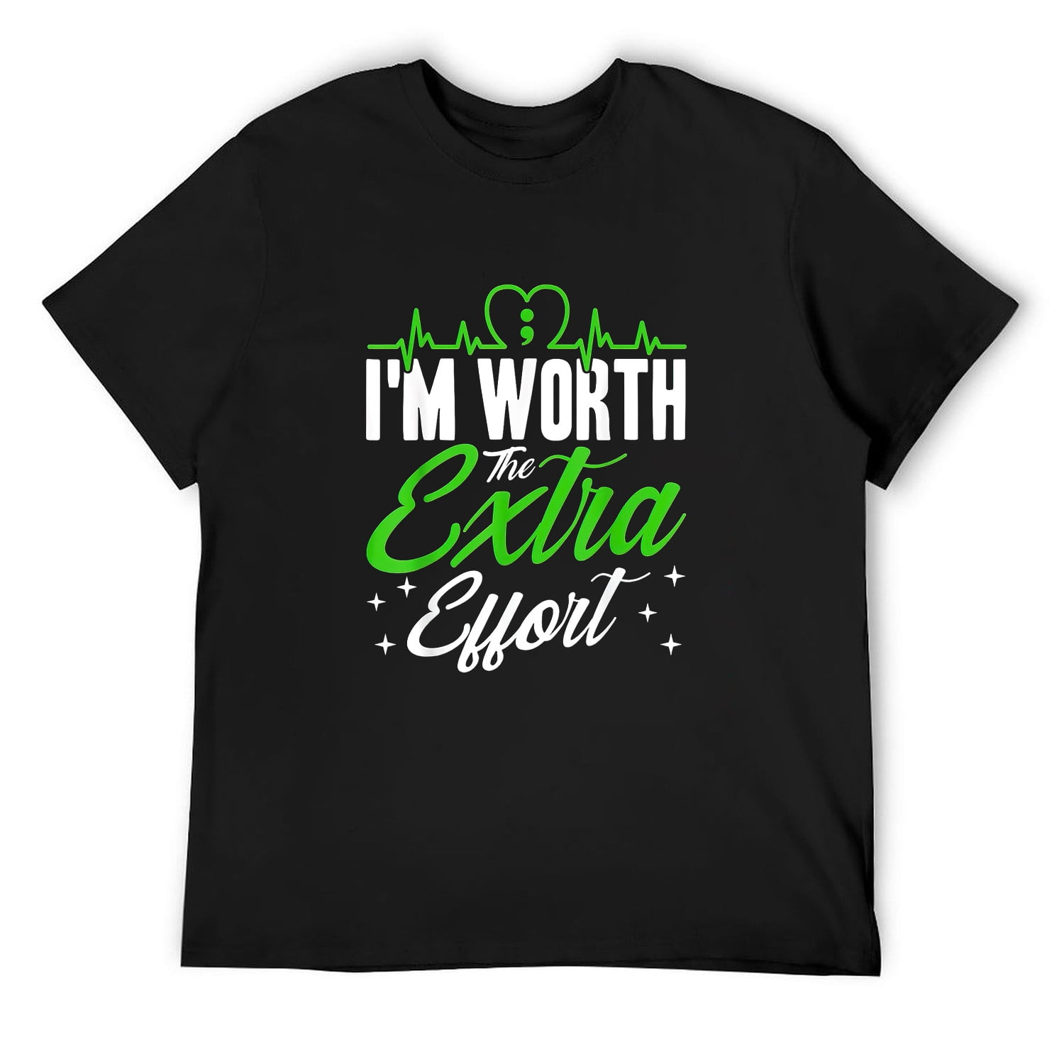 Mens I'm Worth The Extra Effort Mental Health Awareness T-Shirt Black ...