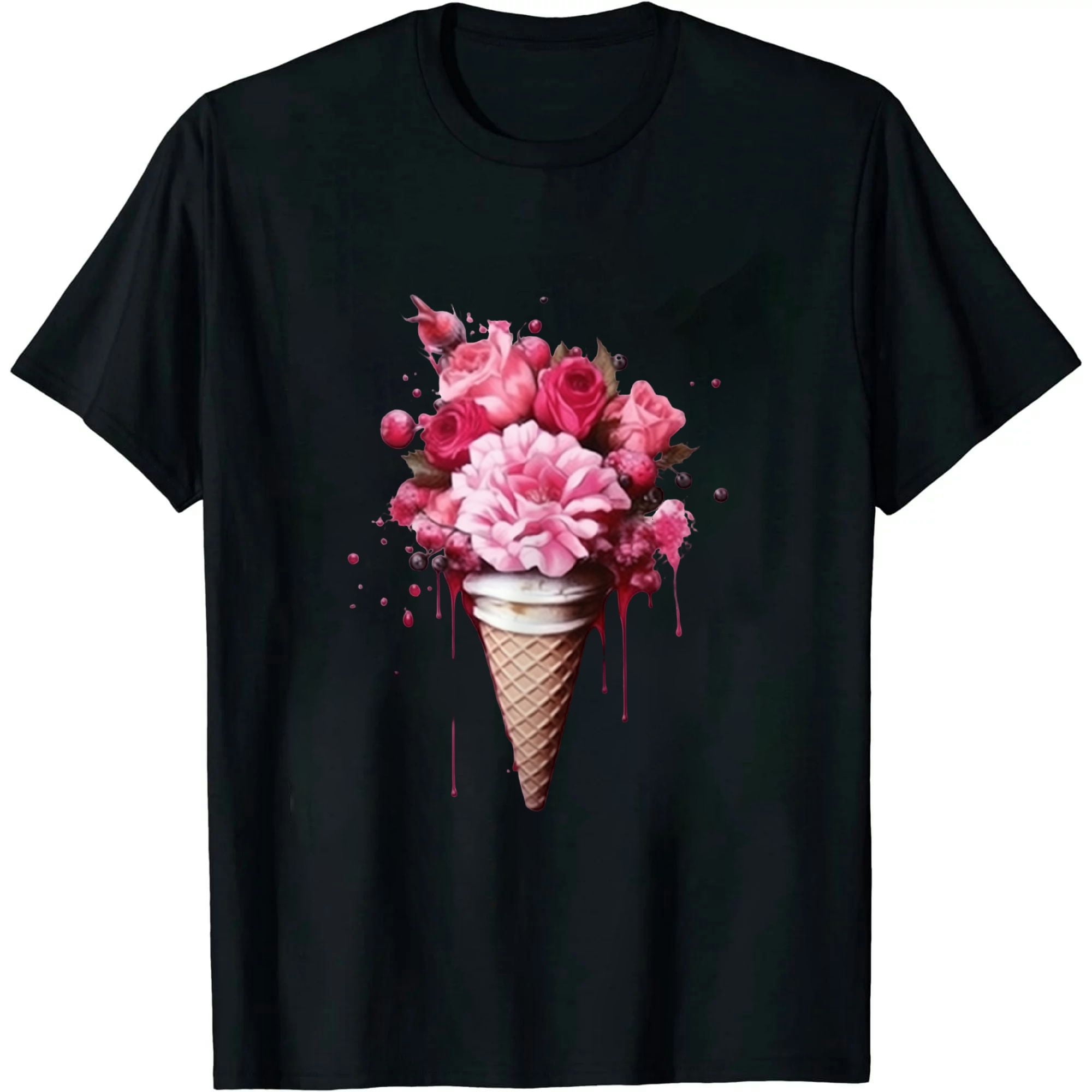 Mens Ice Cream Shirt Funny Graphic Tees for Women Vintage Tshirt ...