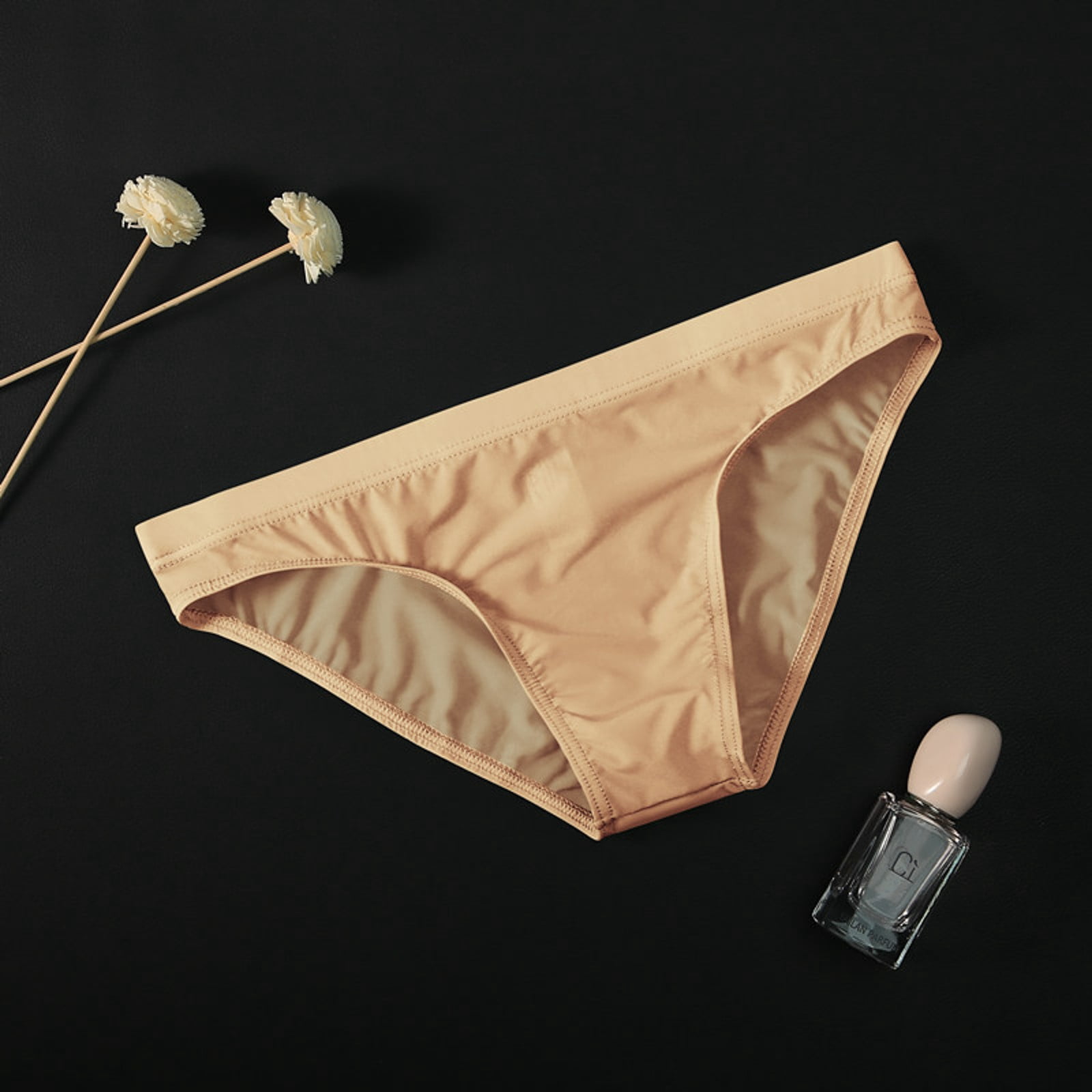 Mens Ice Silk Transparent Underwear Bagless Tight Triangle Pants Thin ...