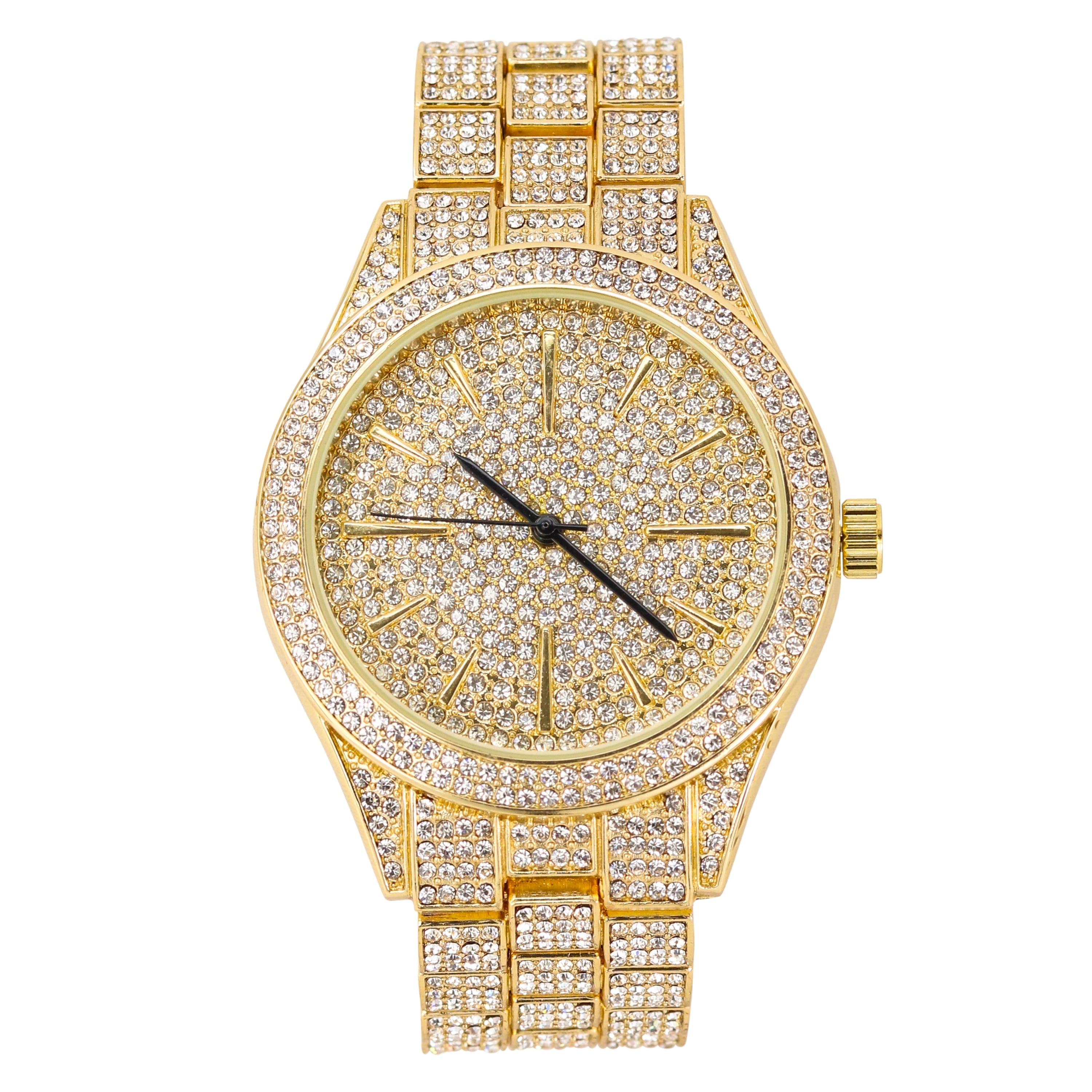 Mens Iced Out 42mm Diamond Watch with Simulated Diamonds and Bling Dial ...
