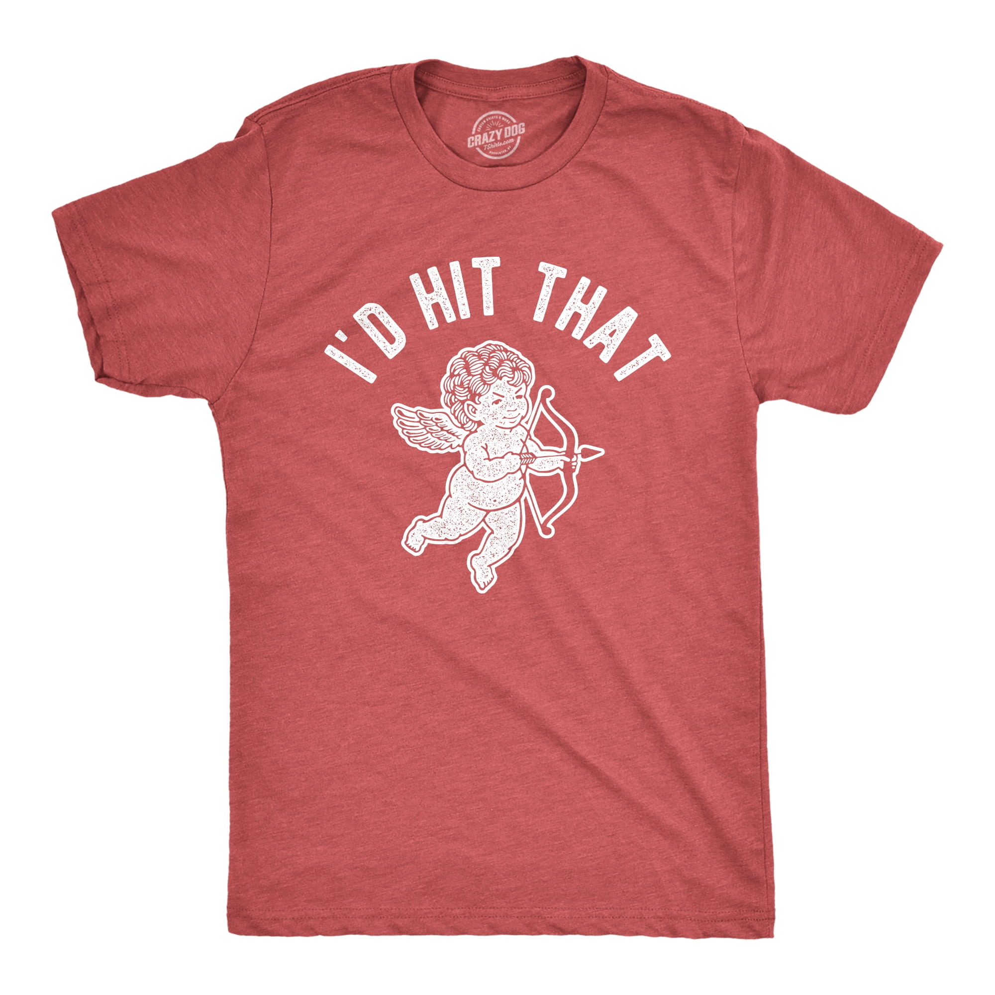 Mens Id Hit That T Shirt Funny Sarcastic Valentines Day Cupid Graphic ...