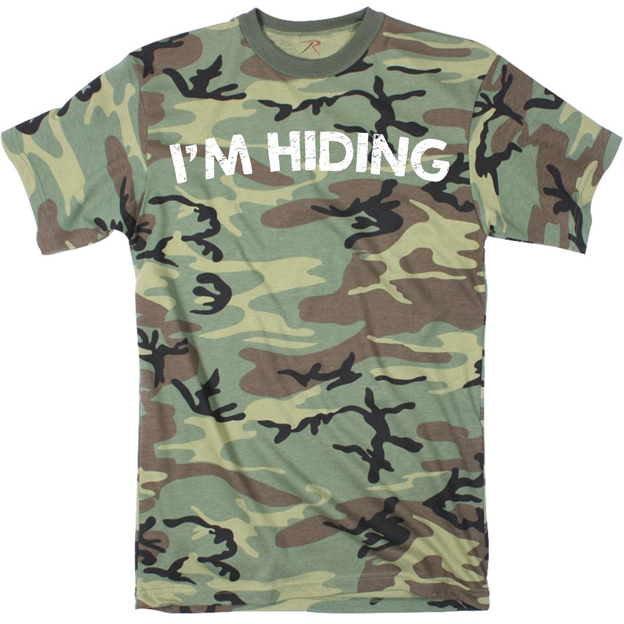 Mens Im Hiding Camo T Shirt Funny Sarcastic Military Hunting Novelty ...
