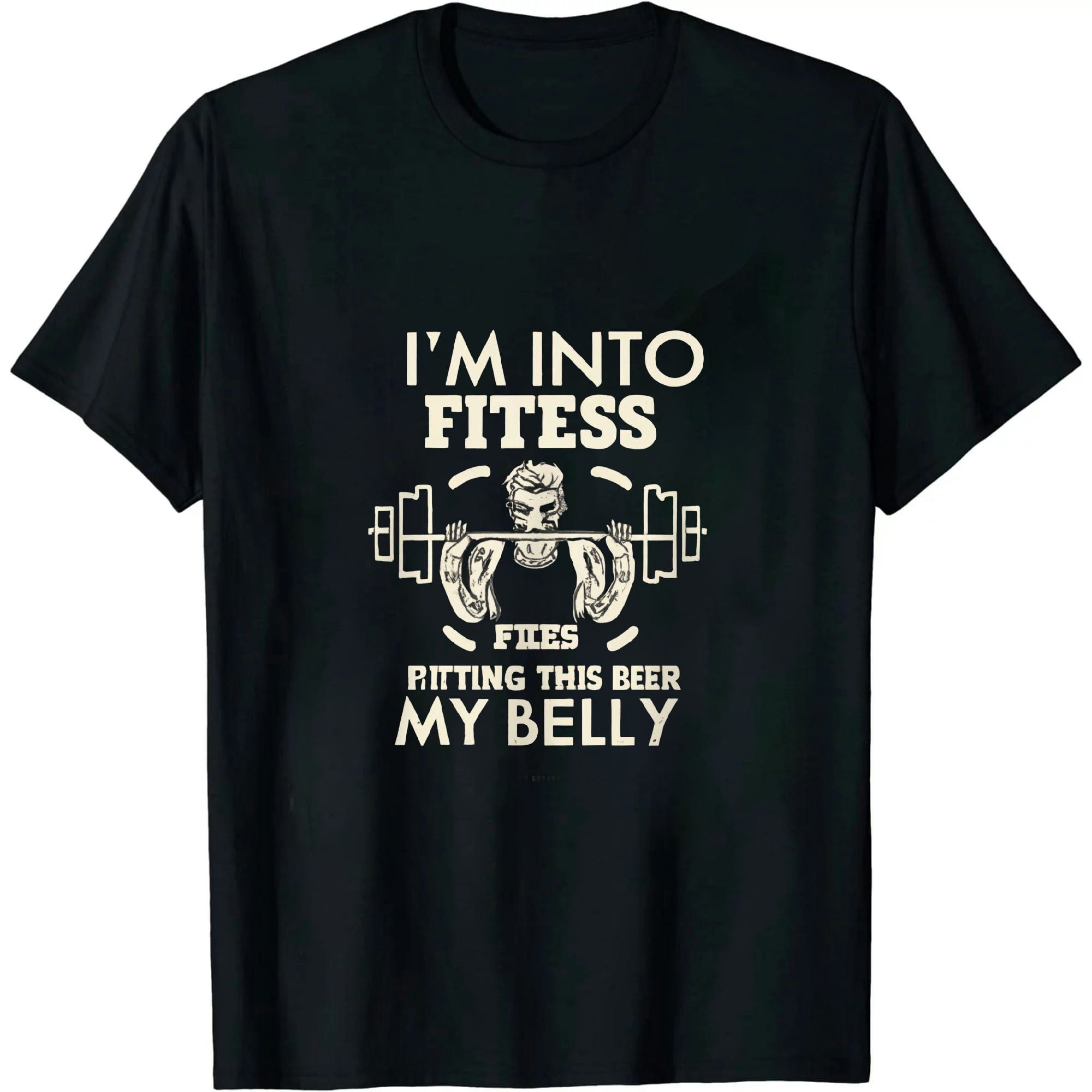 Mens Im Into Fitness Fitting This Beer in My Belly T Shirt Funny ...