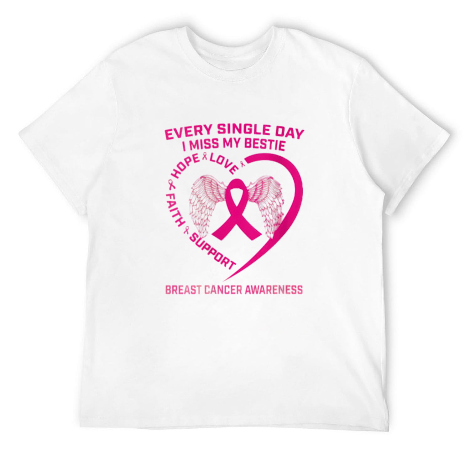 Mens In Memory Of My Bestie Breast Cancer Awareness Pink Ribbon V-Neck ...