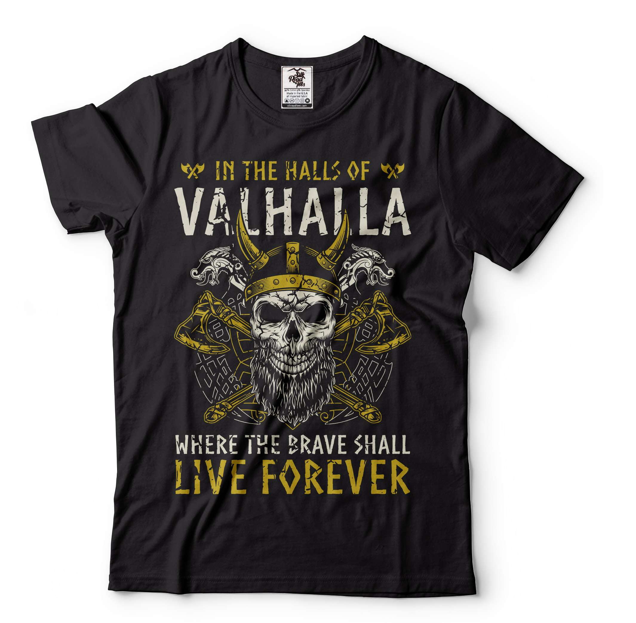 Mens In The Halls Of Valhalla T-Shirt Viking Shirts Viking Warrior Gift ...