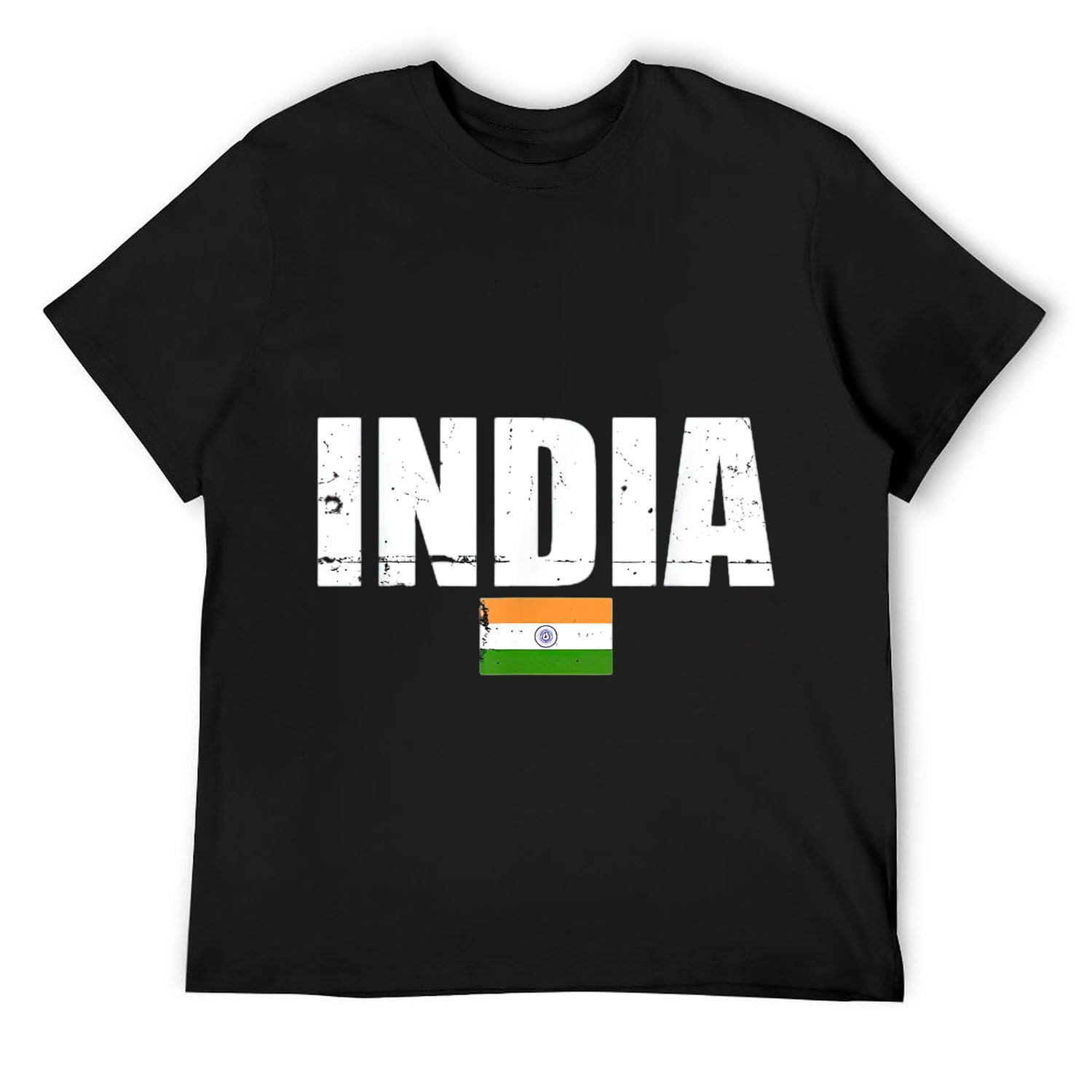 Mens India Vintage Indian Flag T-Shirt Black Small - Walmart.com