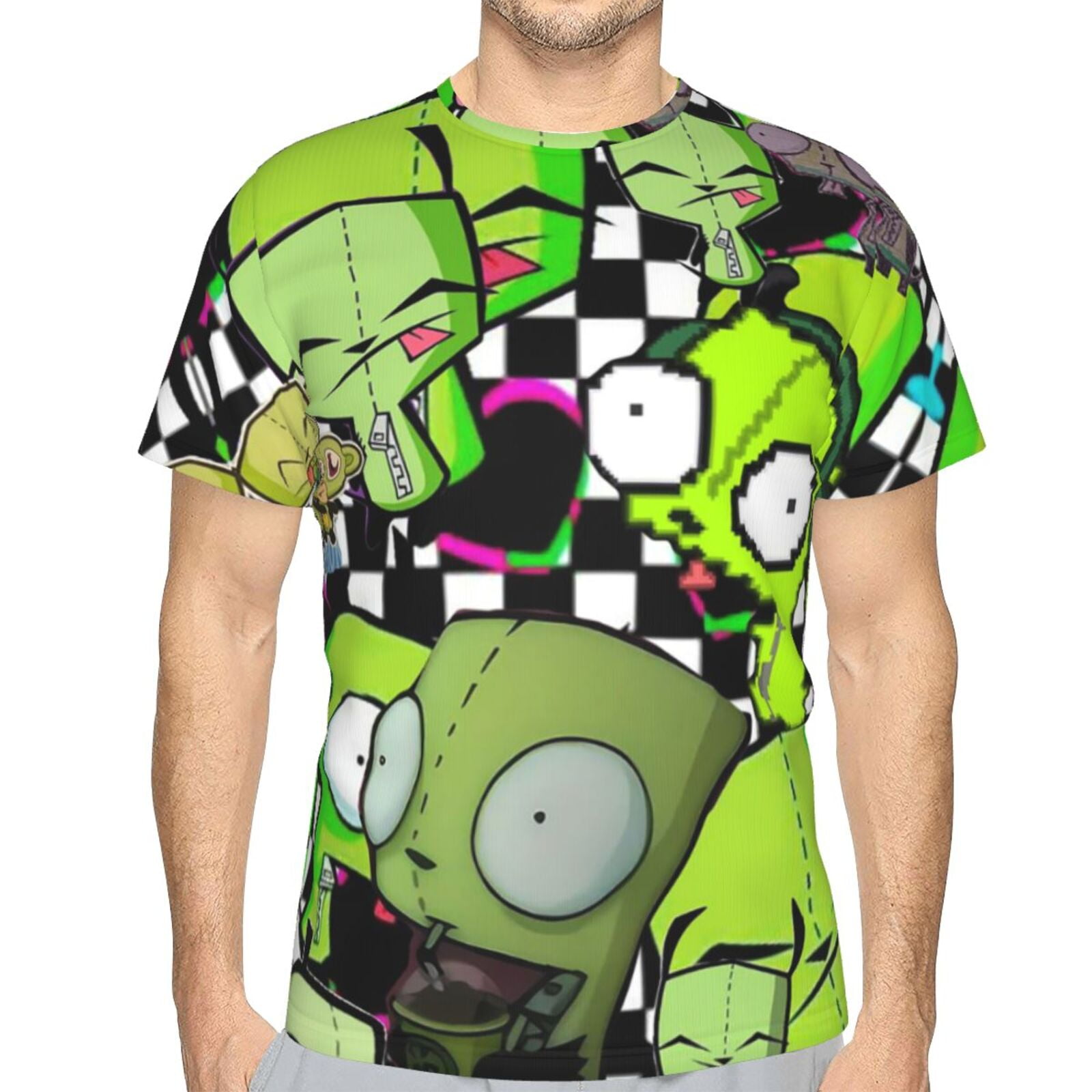 Mens Invader Zim 3d Print T-Shirt Crewneck Short Sleeve Tee Shirt ...
