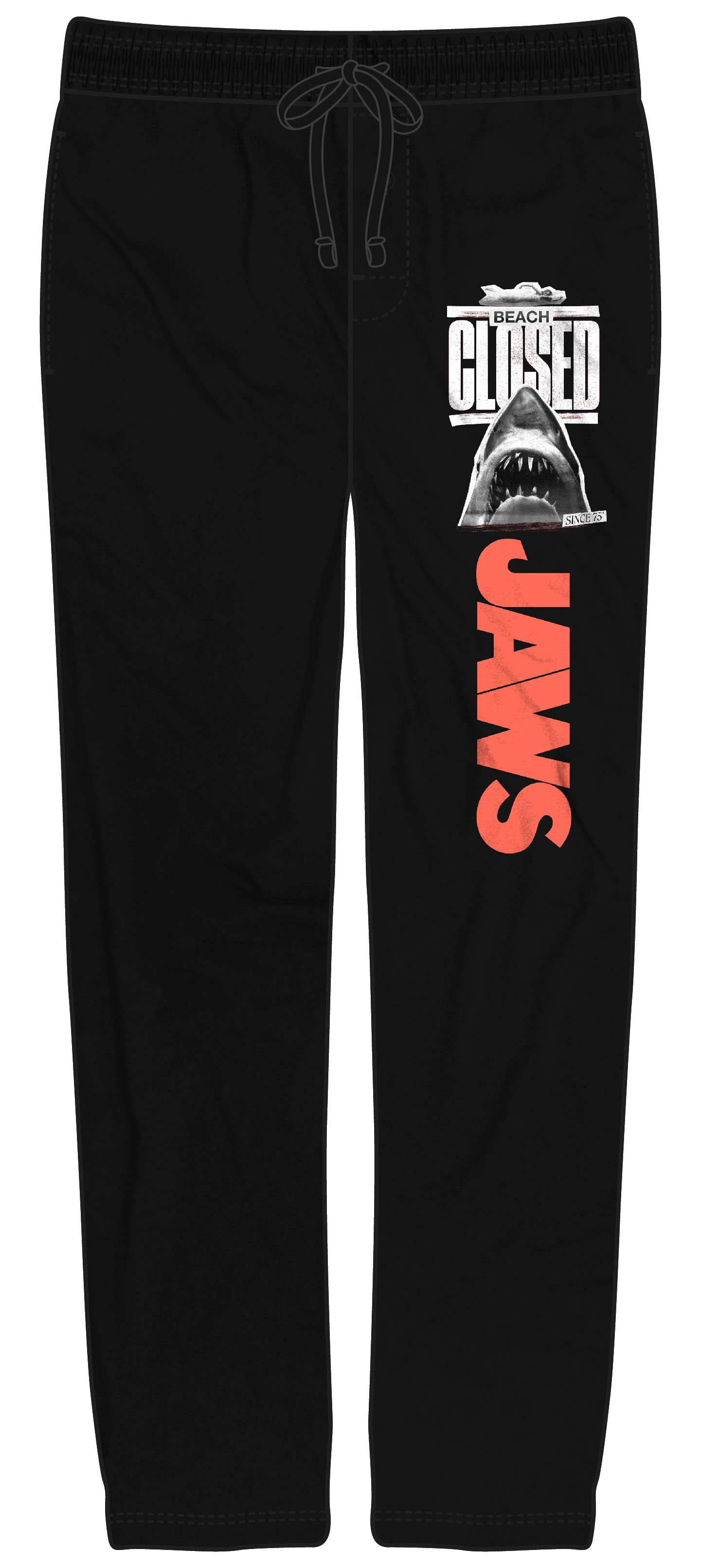 Mens Jaws Classic Horror Movie Black Graphic Print Sleep Pajama Pants ...