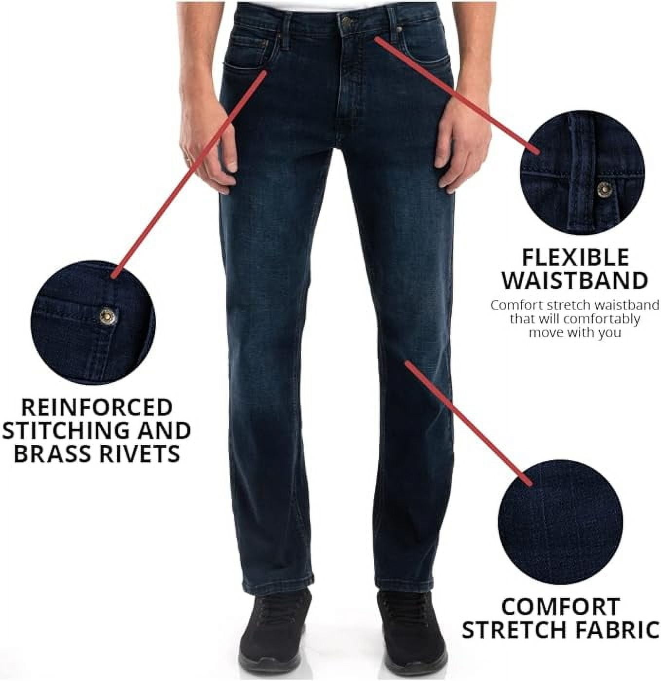 Mens Jeans Relaxed Fit – Straight Leg Stretch Jeans for Men – Ultimate ...