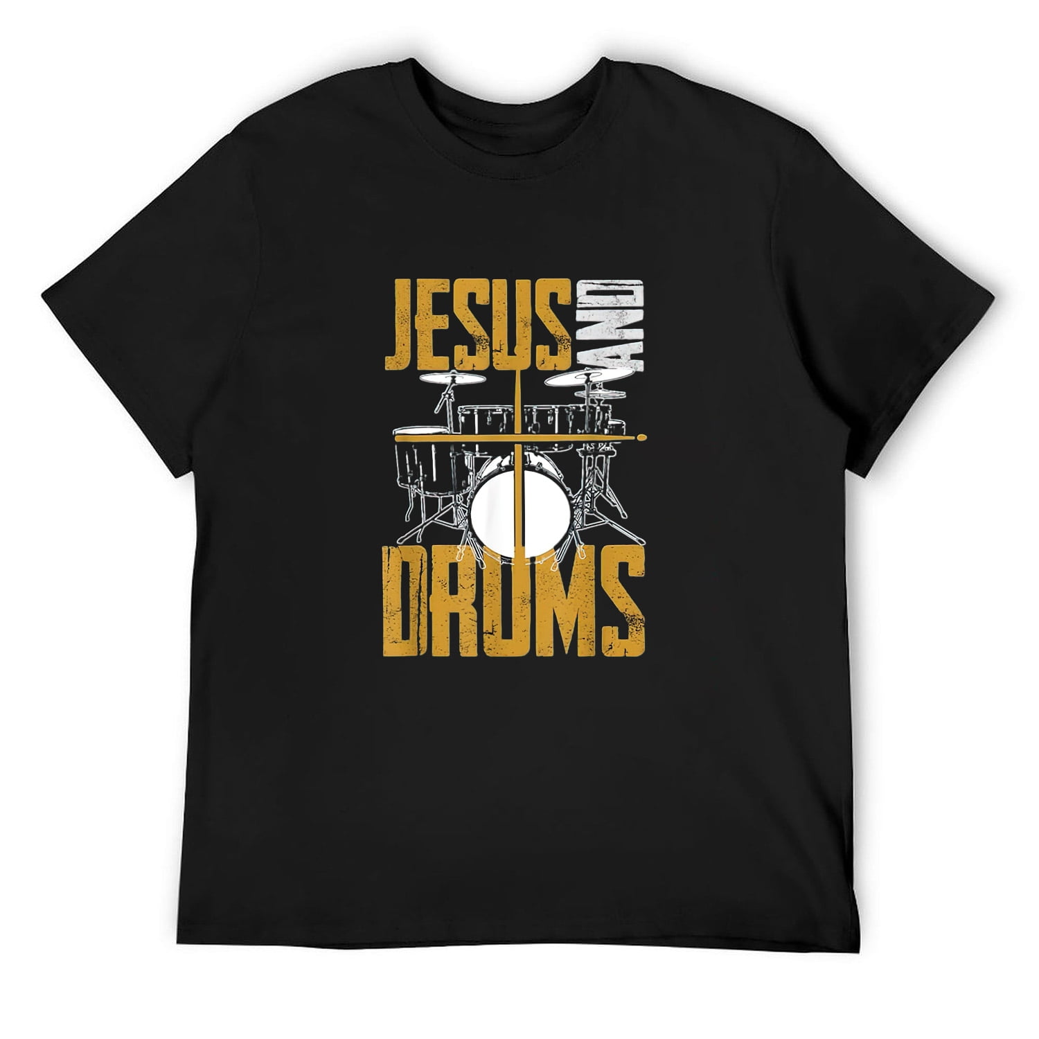 Mens Jesus And Drums Jesus Christ Devotee Drummer Jesus T-Shirt Black ...