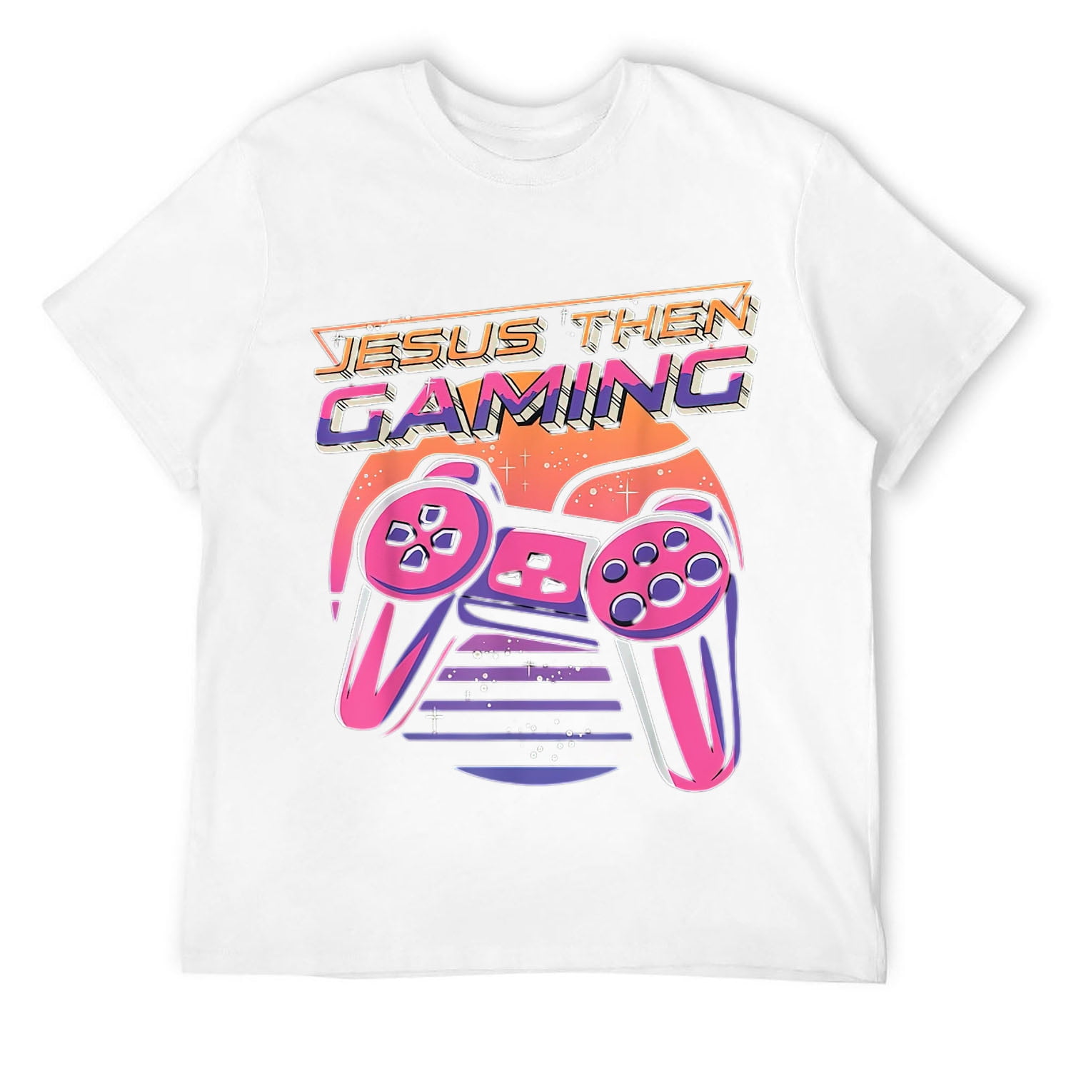 Mens Jesus Then Gaming Gamer Christian Boys Video Game Controller T ...
