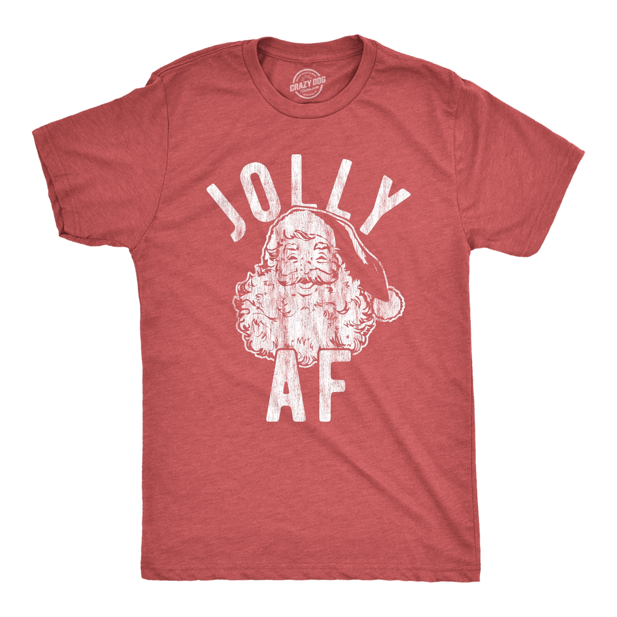 Crazy Dog T-Shirts Men's Jolly AF Santa Claus Christmas Party Graphic ...
