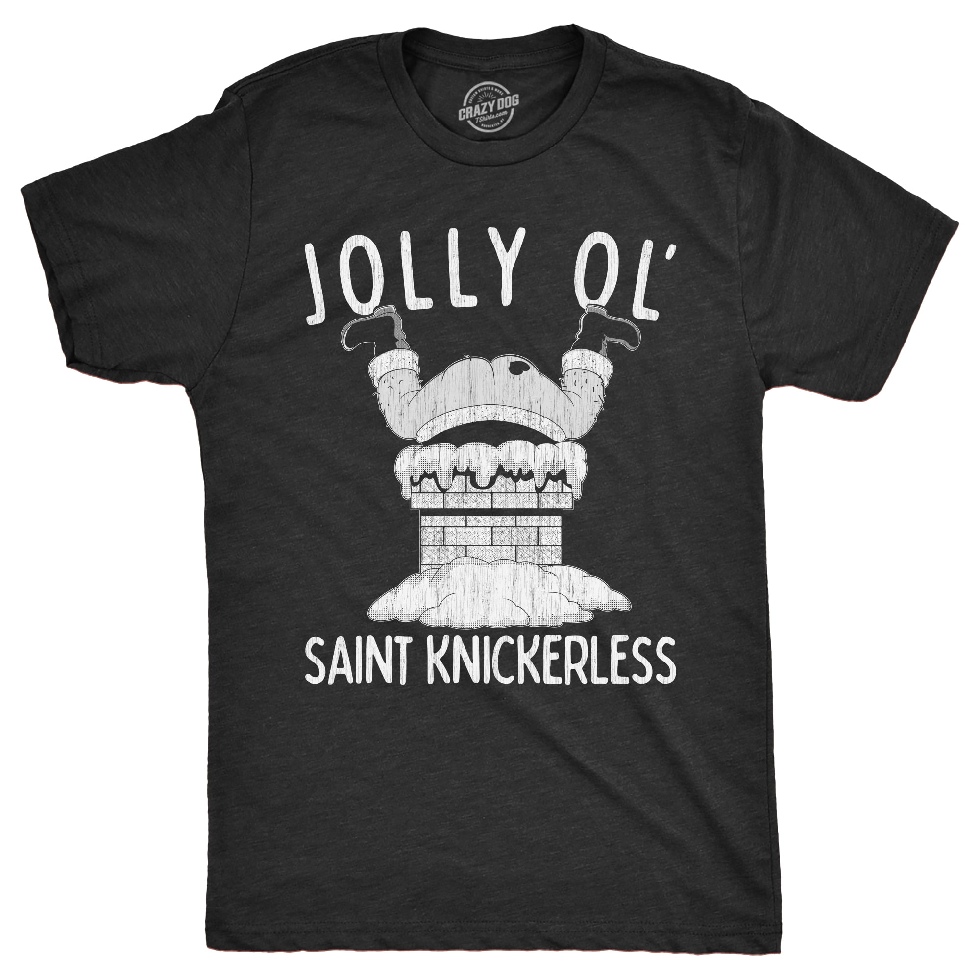 Mens Jolly Ol Saint Knickerless T Shirt Funny Offensive Xmas Butt Naked