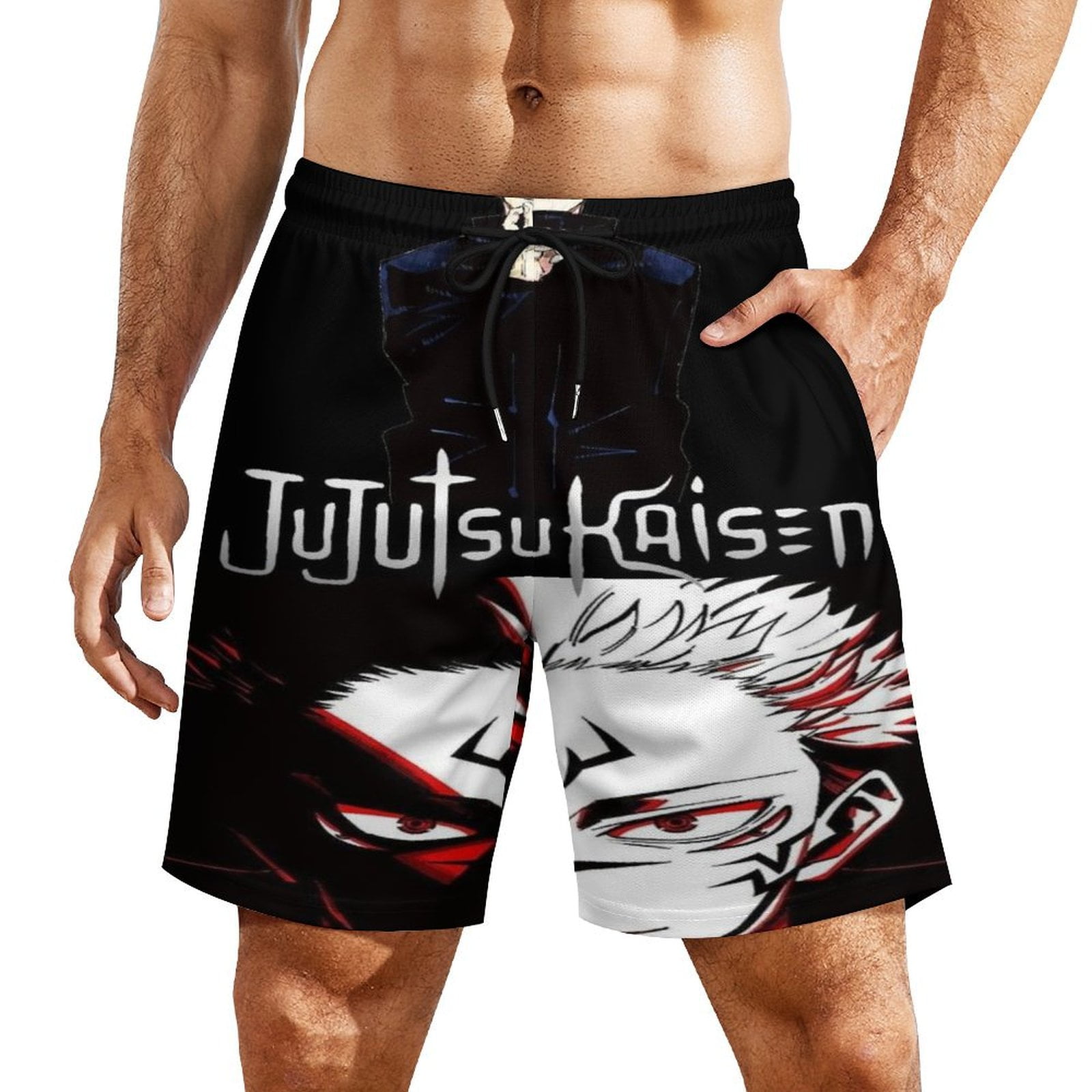 Mens Jujutsu Kaisen Swim Trunks with Compression Liner Quick Dry ...