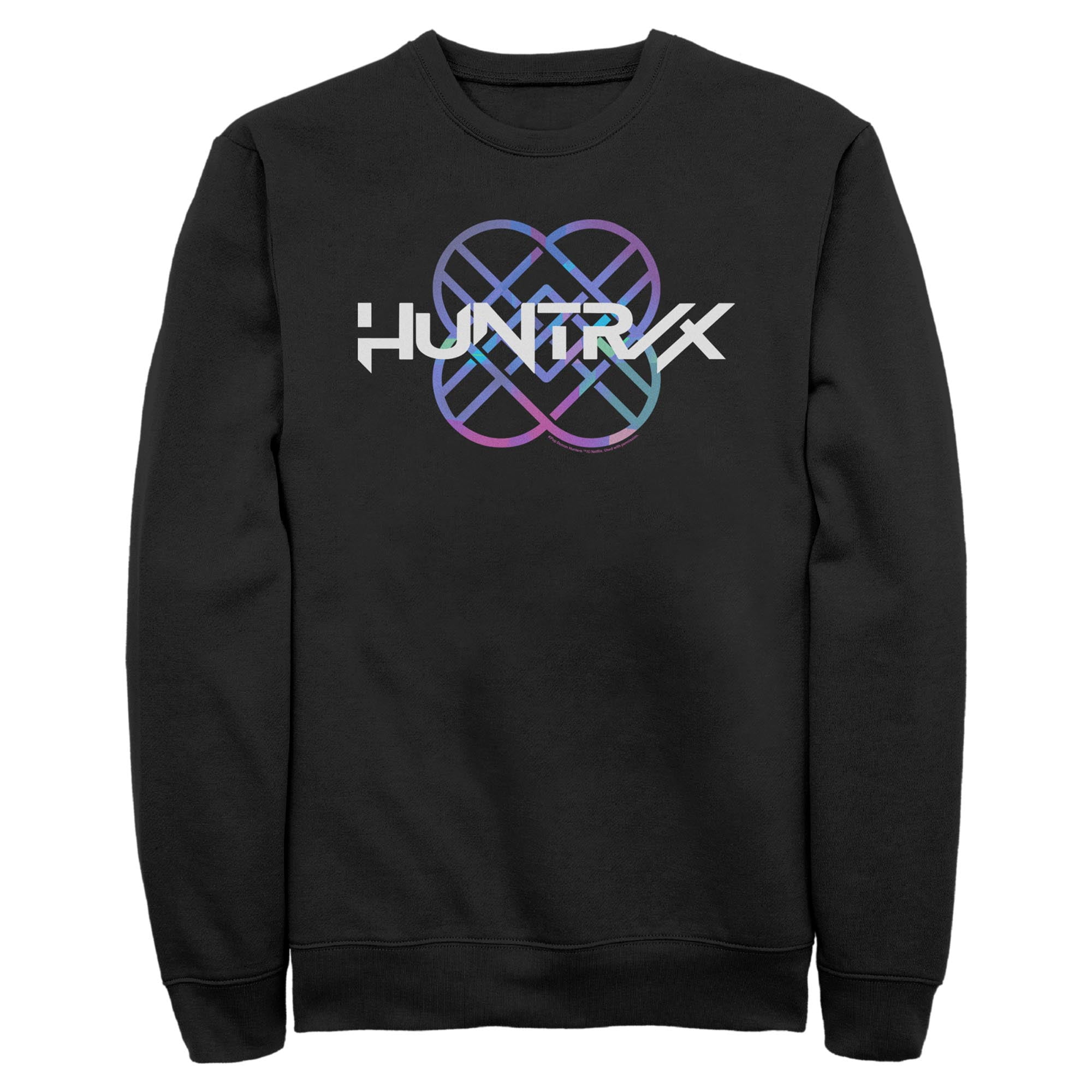 Mens KPop Demon Hunters Huntrix Holographic Logo Sweatshirt - Walmart.com