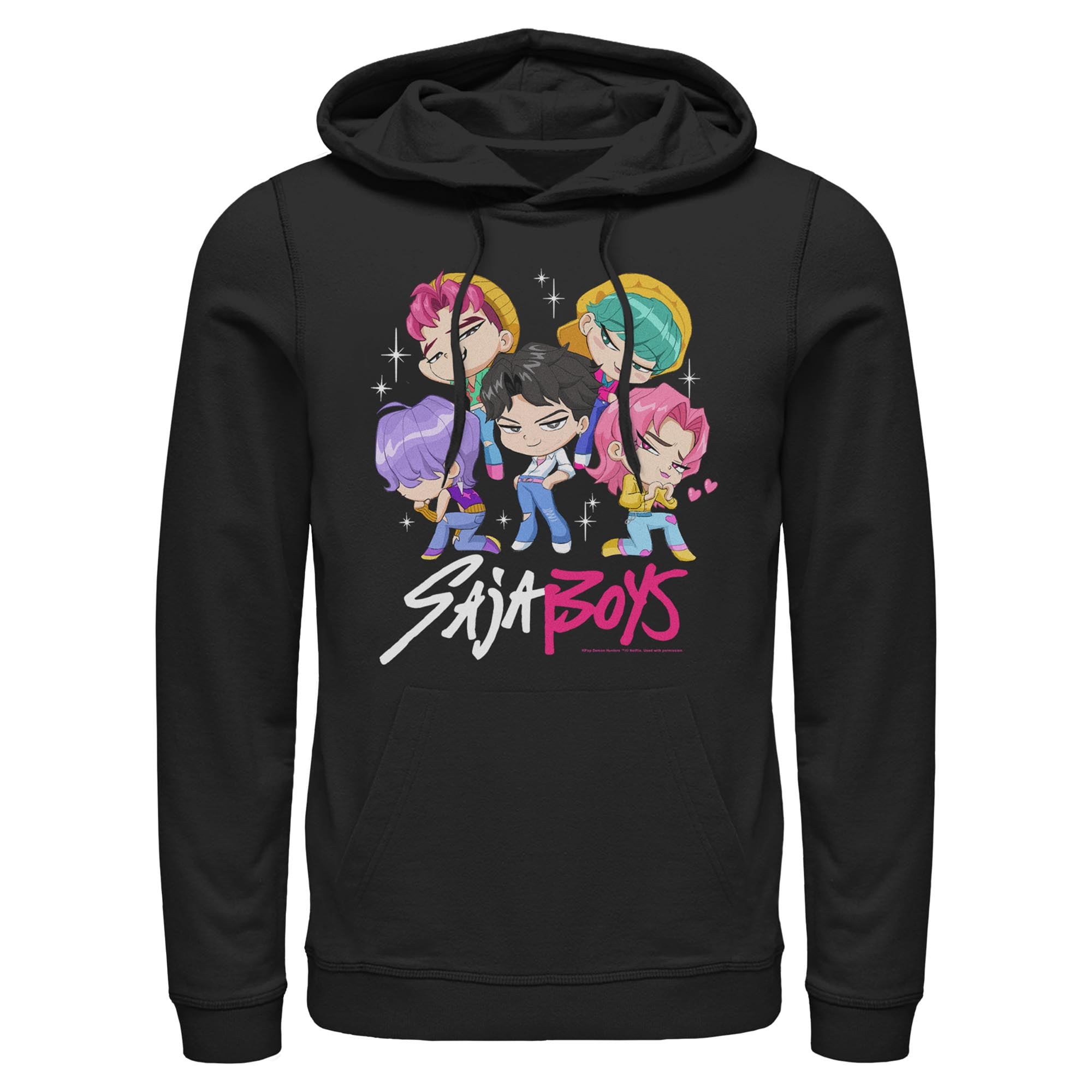 Mens KPop Demon Hunters Saja Boys Chibi Group Lightweight Hoodie ...