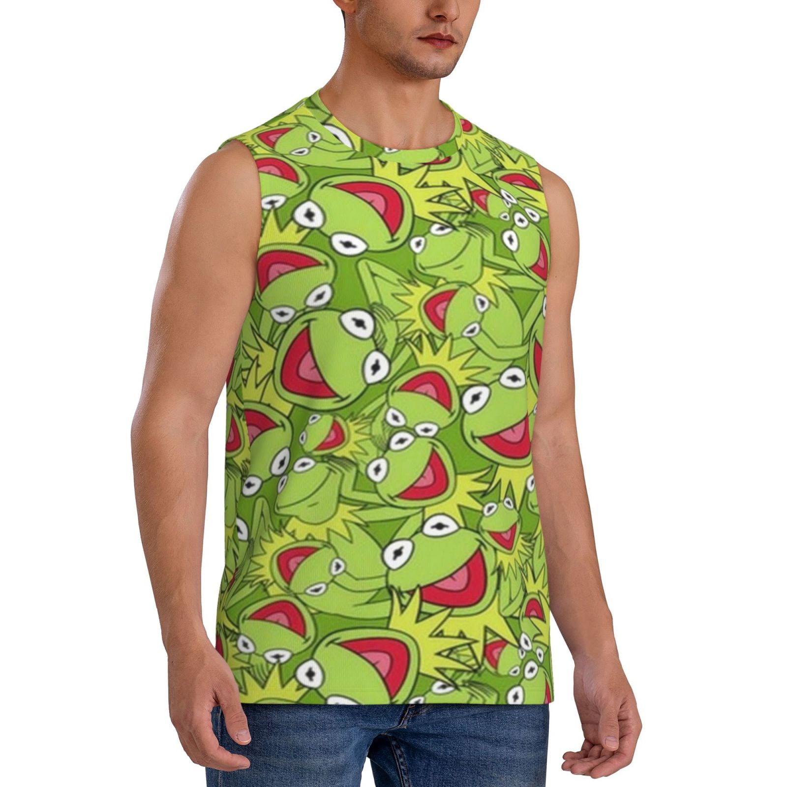 Mens Ke-Rmit The Fro Tank Top Summer Sleeveless Shirts for Men Quick ...