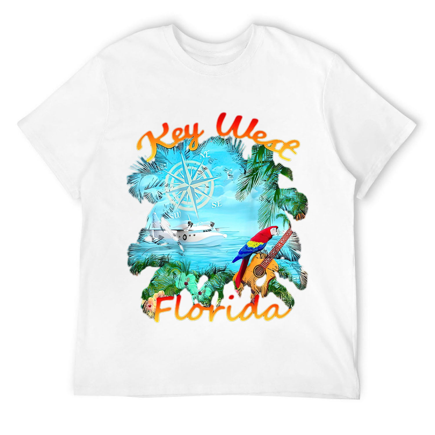 Mens Key West Island Music T-Shirt White XL - Walmart.com
