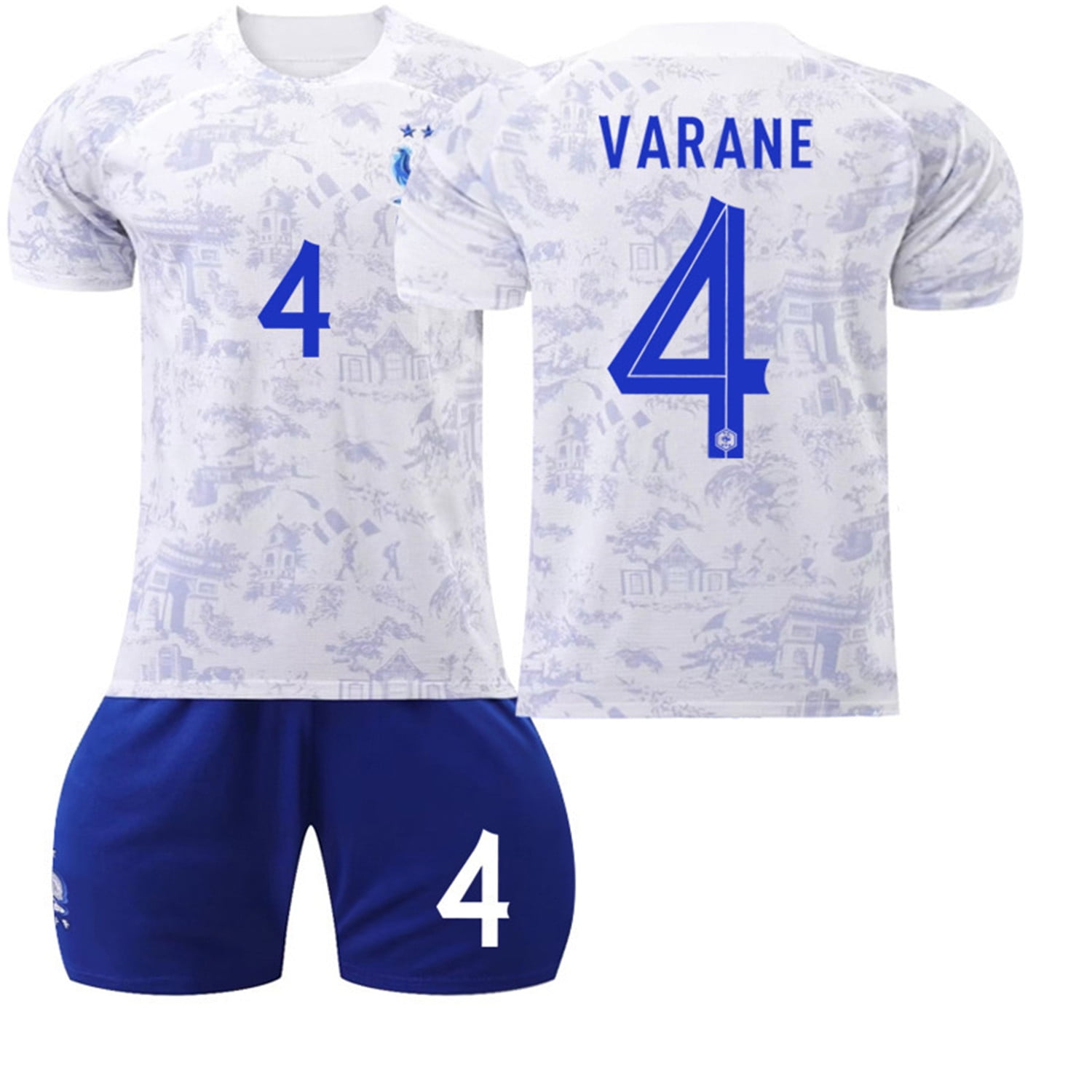 Mens/Kids 2022 Soccer Game France Soccer #4 Varane Jersey Soccer Team T ...
