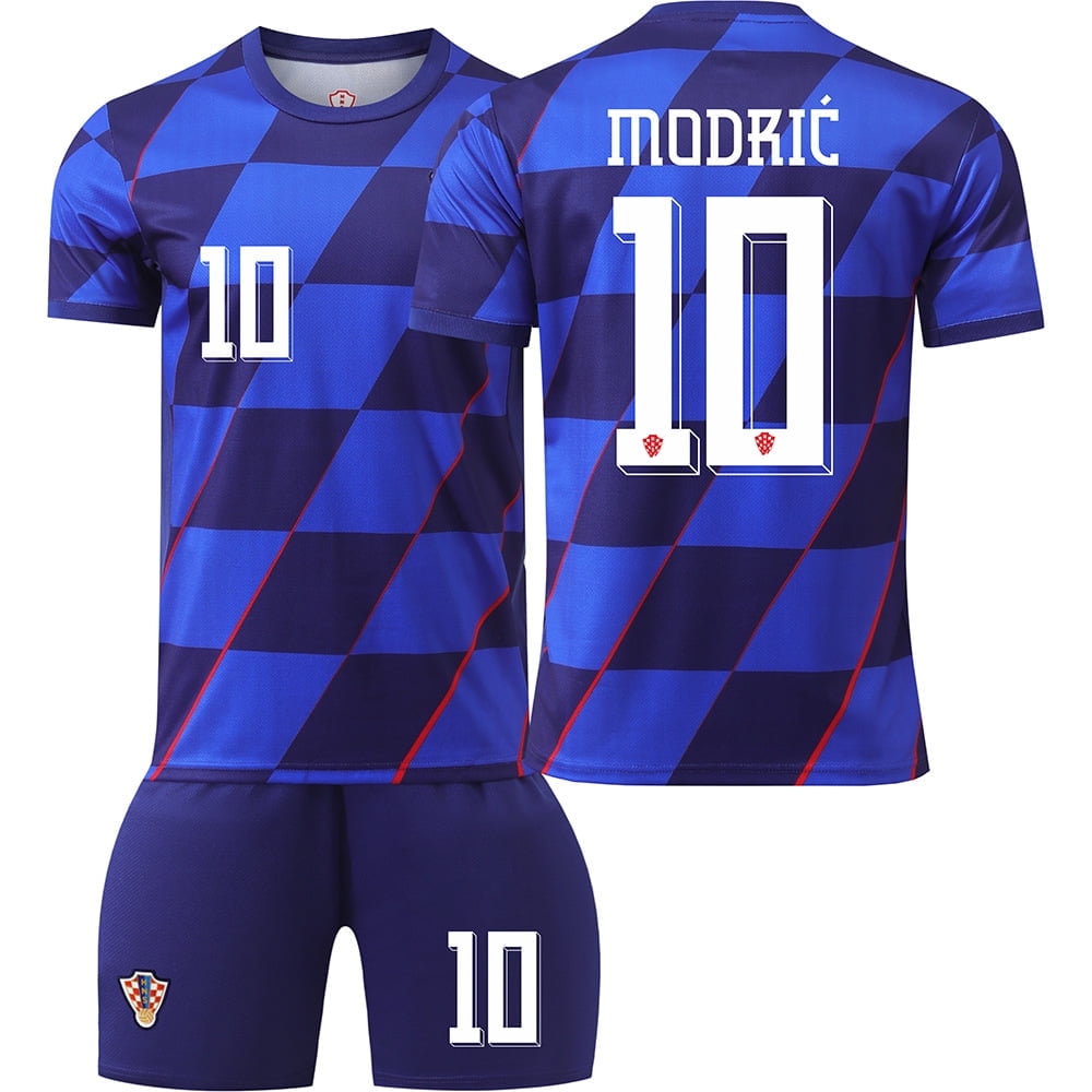 Mens/Kids 2024 European Cup Soccer Game Croatia #10 Modric Soccer ...