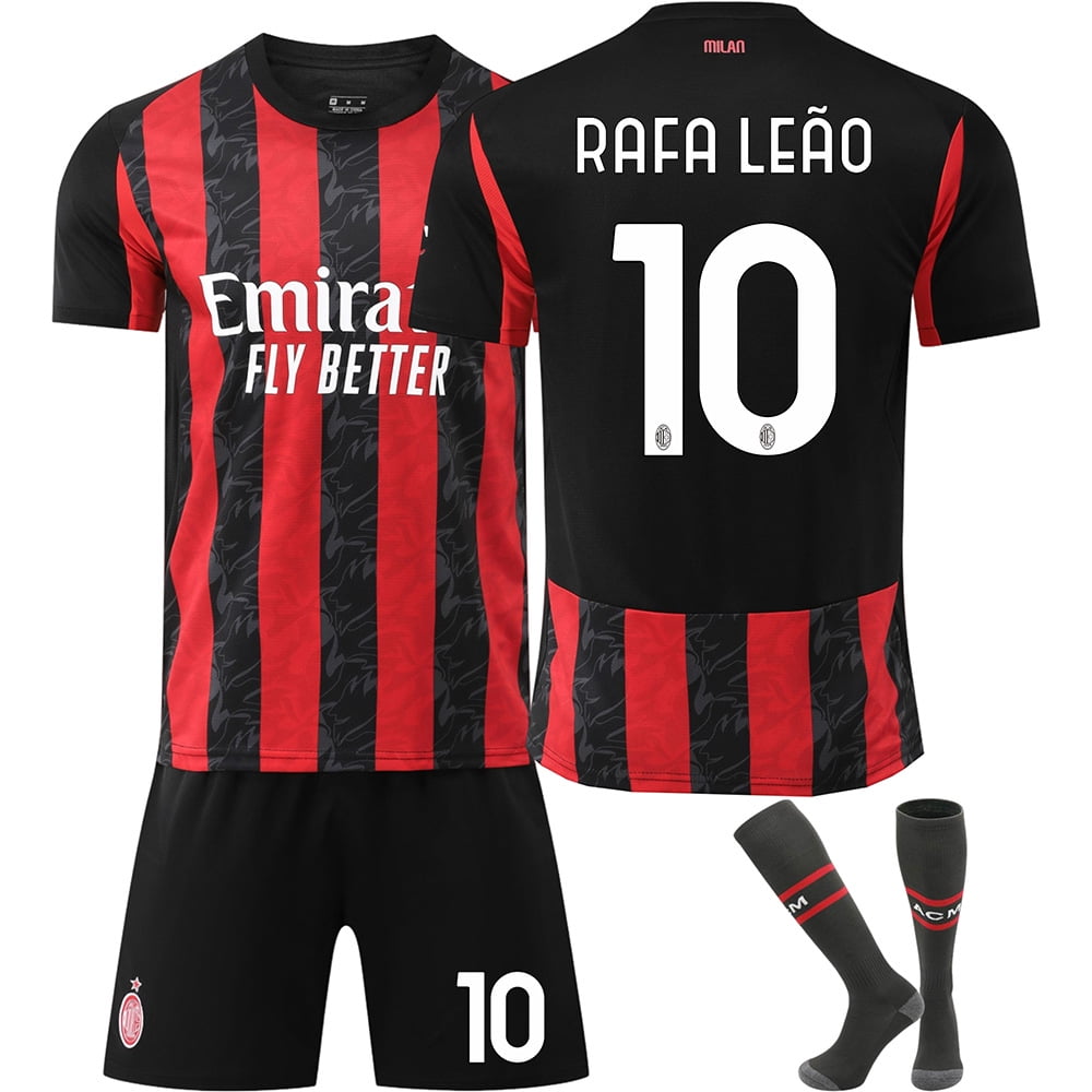 Mens/Kids 25/26 Milan Soccer #10 RAFA LEAO Jerseys Football Team Shirts ...