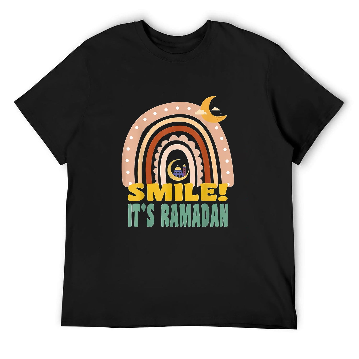 Mens Kids It's Ramadan Bro Smile Muslim's Fasting Month Rainbow T-Shirt ...