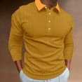 Mens Knit Polo Shirts Casual Long Sleeve Classic Polo Shirts Button ...